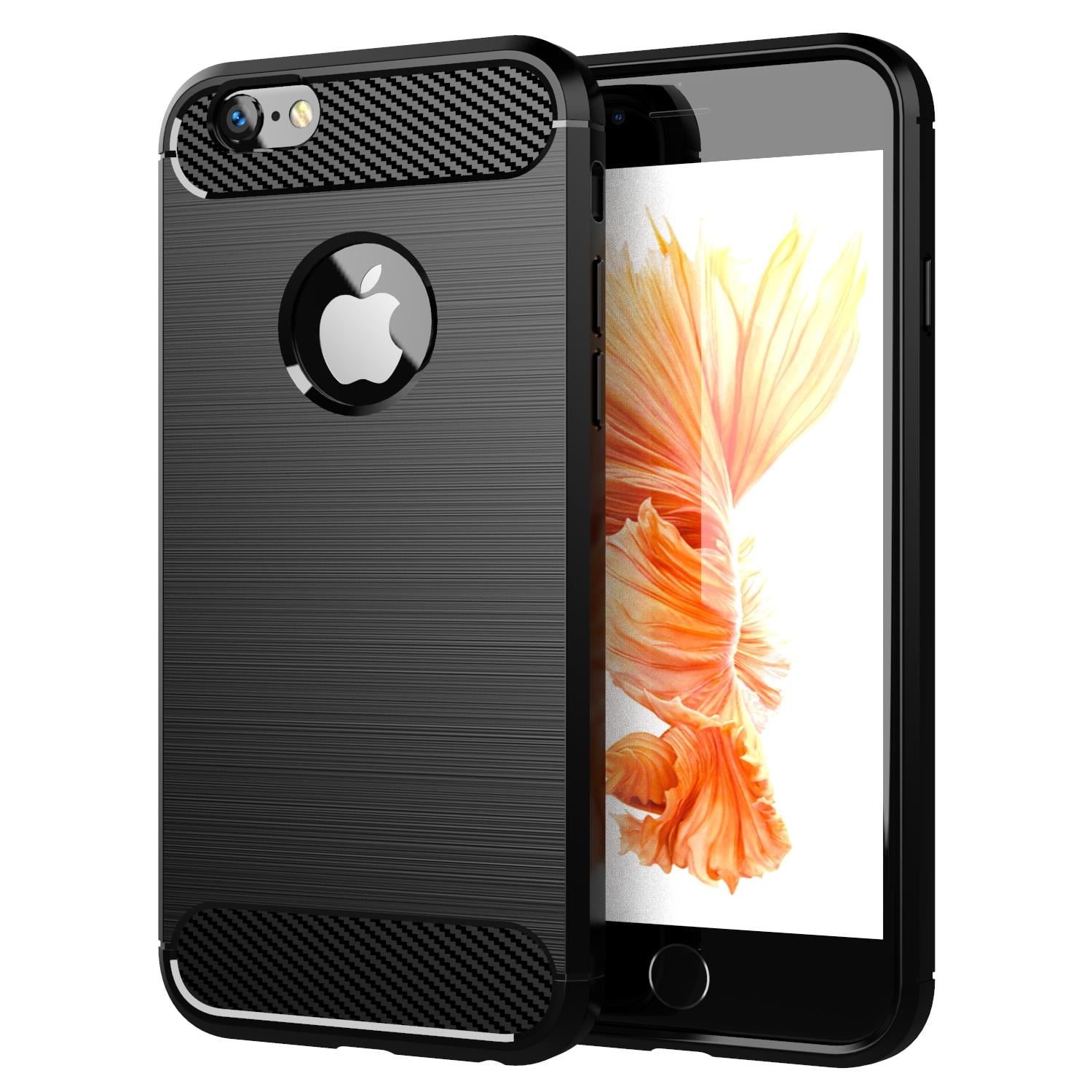 Cadorabo Case for Apple iPhone 6 / 6S Cover in BRUSHED BLACK Stainless ...