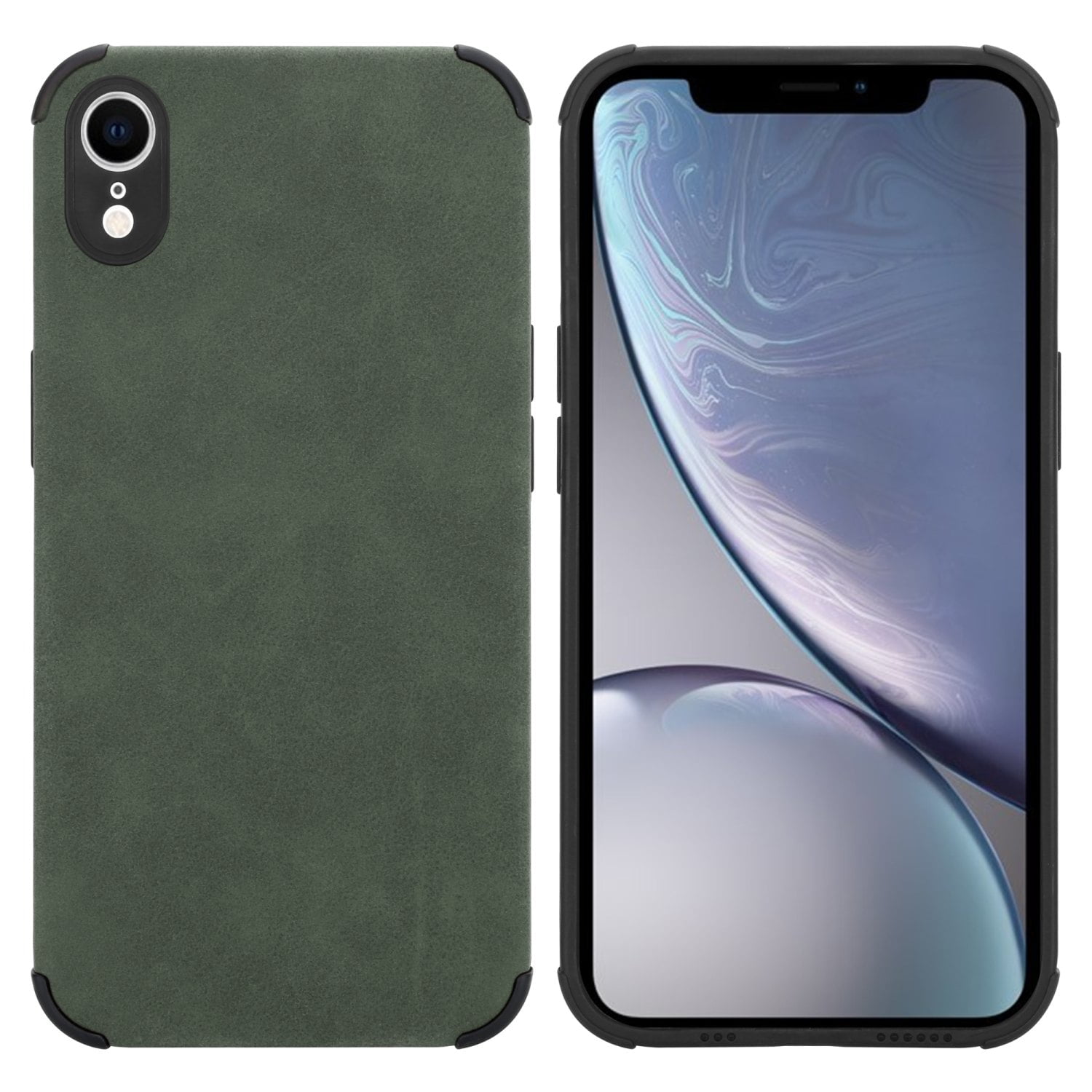 Cadorabo Case for Apple iPhone XR in Emerald Green noble artificial ...