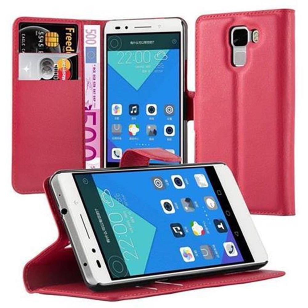 Cadorabo Case for Honor 7 Cover in CANDY APPLE RED magnetic closure ...
