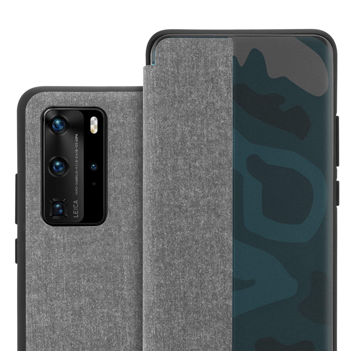 Cadorabo Case for Huawei P40 PRO / P40 PRO+ in GREY Smart Cover in fibre look - Walmart.com