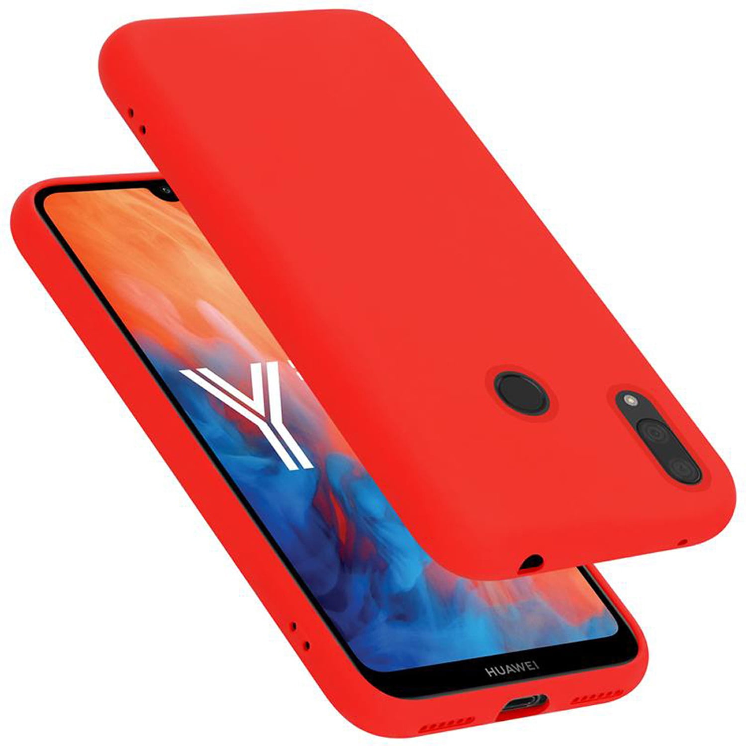 Cadorabo Case for Huawei Y7 2019 / Y7 PRIME 2019 Cover in LIQUID RED ...
