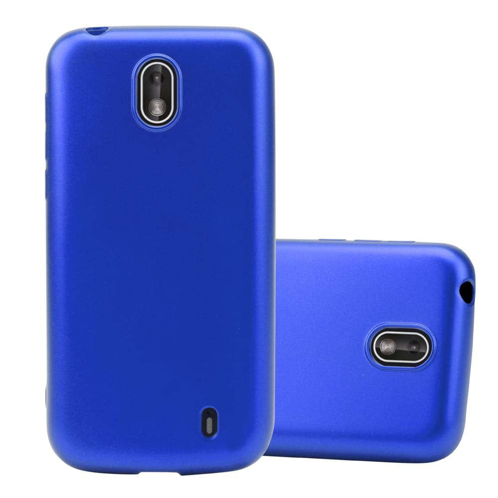 Cadorabo Case for Nokia 1 2018 Cover in METALLIC BLUE Matt Metallic ...