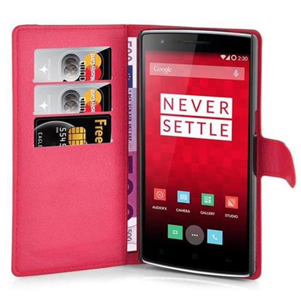 Cadorabo Case for OnePlus ONE Cover in CANDY APPLE RED magnetic closure ...