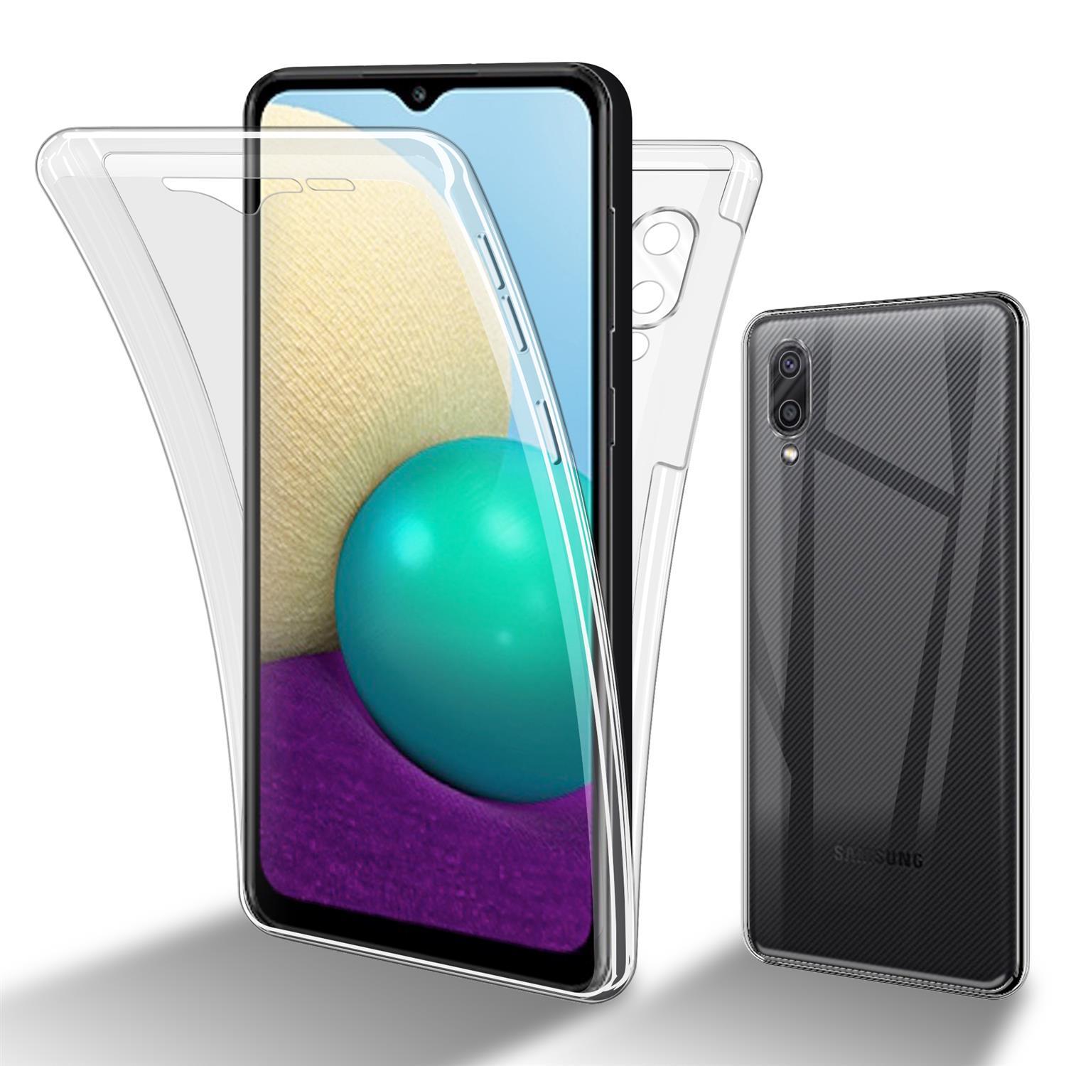 Cadorabo Case for Samsung Galaxy A02 / M02 in TRANSPARENT Full Body Cover with Screen Protector ...