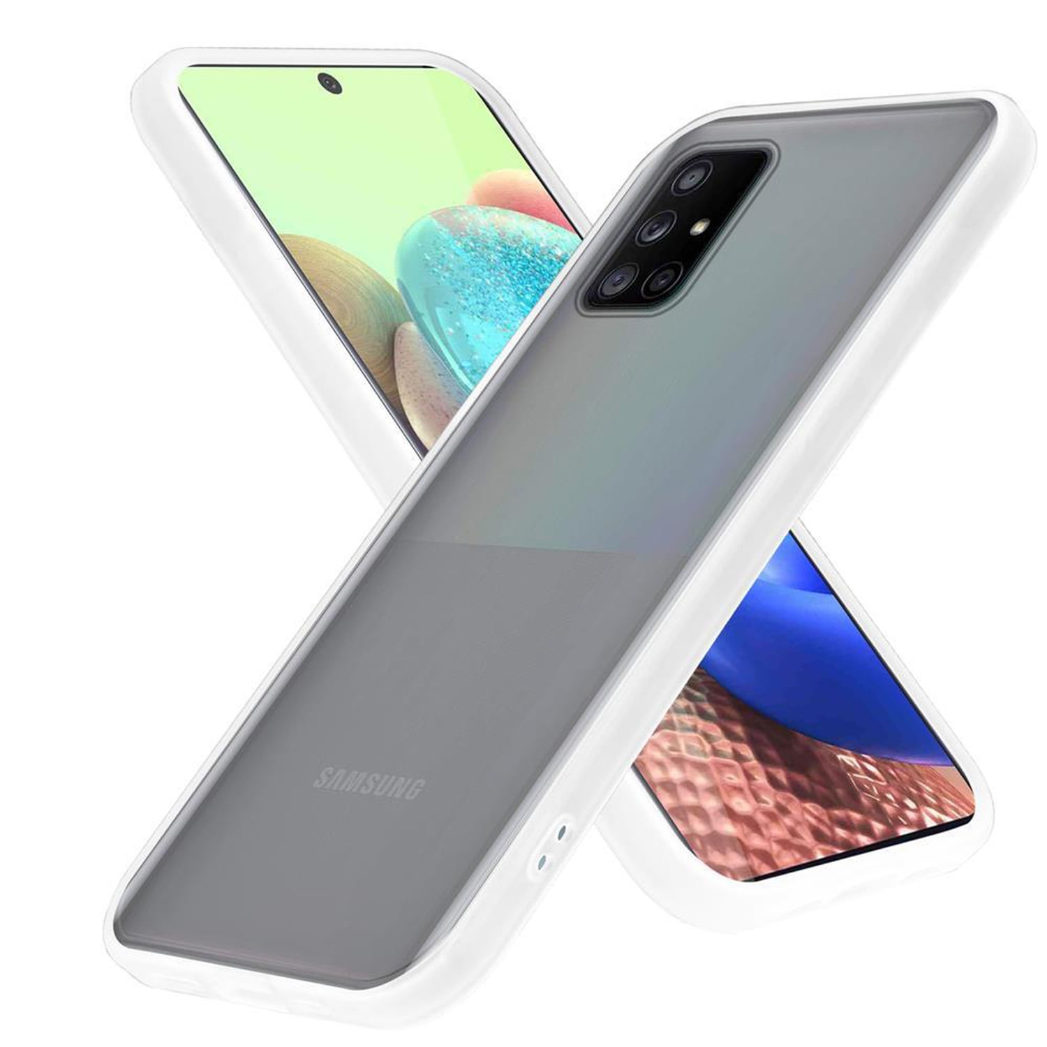 Cadorabo Case for Samsung Galaxy A71 4G in Frosted Transparent - Hybrid ...