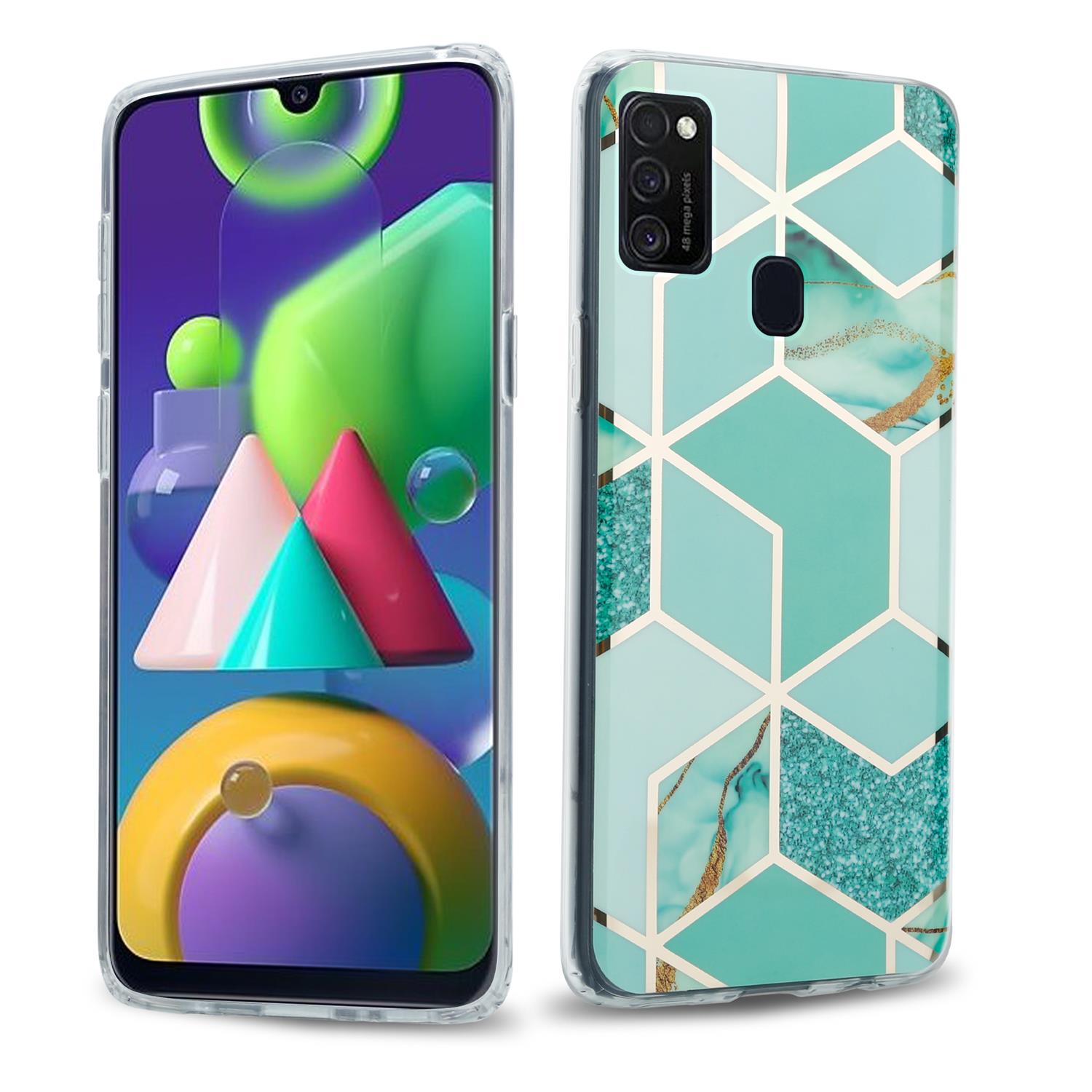 Cadorabo Case for Samsung Galaxy M21 / M30s in Green Light Green Gold ...