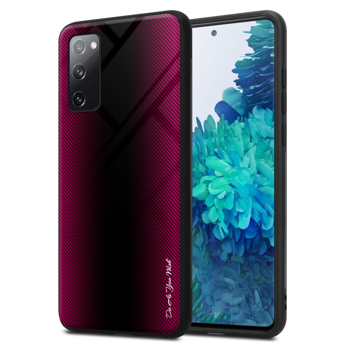 Cadorabo Case for Samsung Galaxy S20 FE Cover in CRIMSON PINK Tempered ...