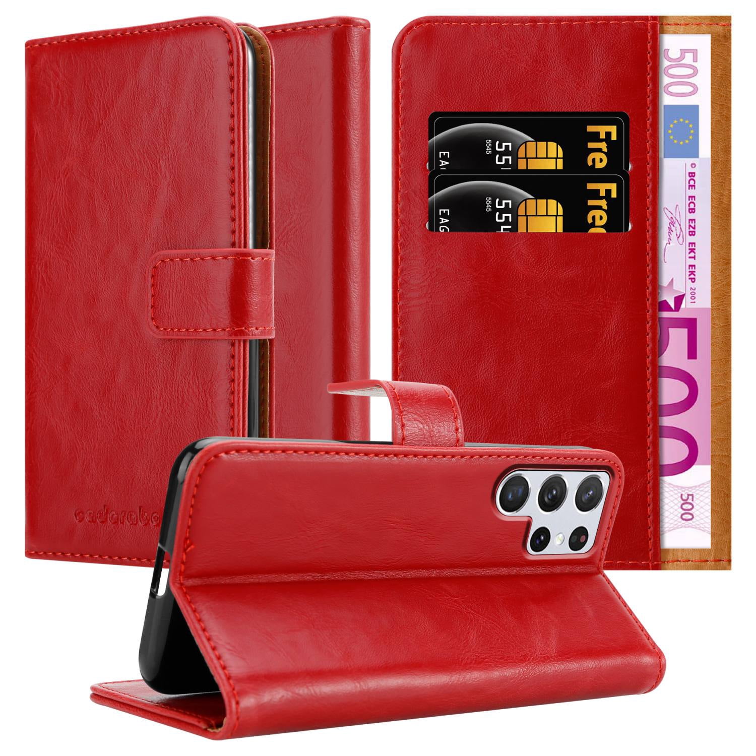 Cadorabo Case for Samsung Galaxy S22 ULTRA Cover in WINE RED magnetic ...