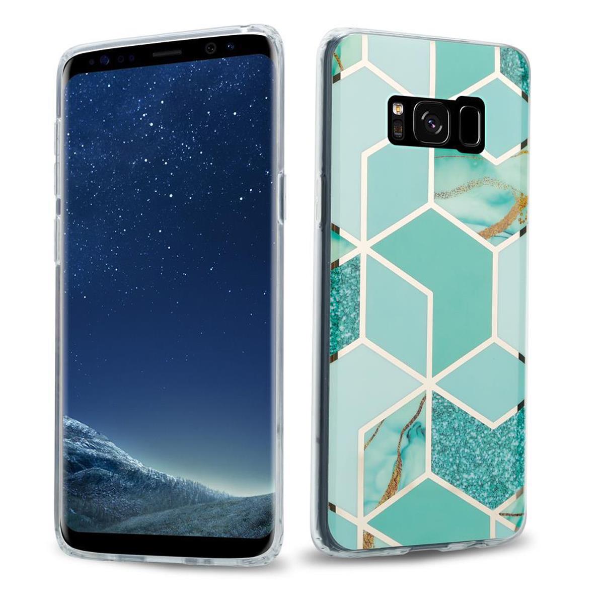Cadorabo Case for Samsung Galaxy S8 in Green Light Green Gold Marble No ...