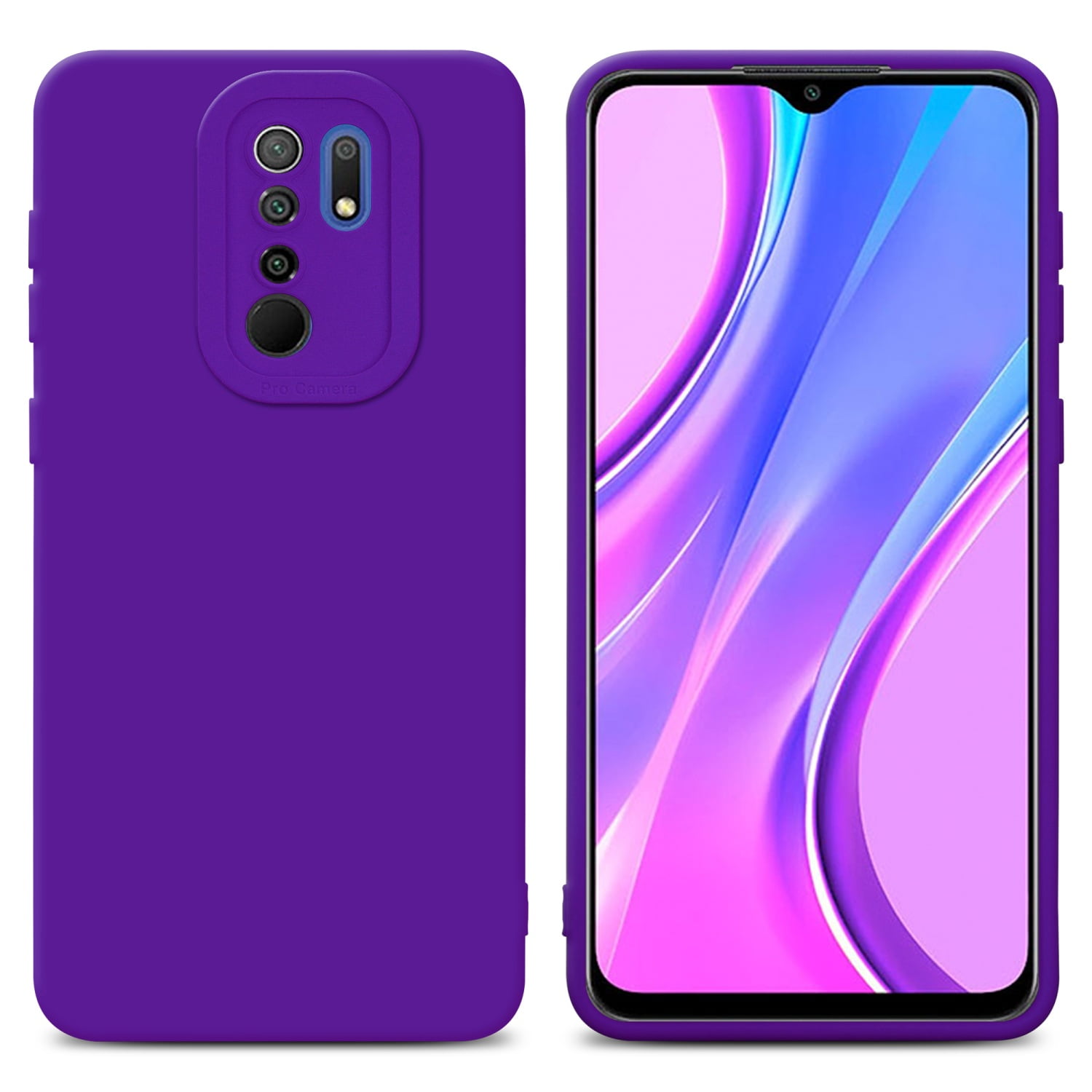 Cadorabo Case for Xiaomi RedMi 9 Cover in FLUID DARK PURPLE TPU ...