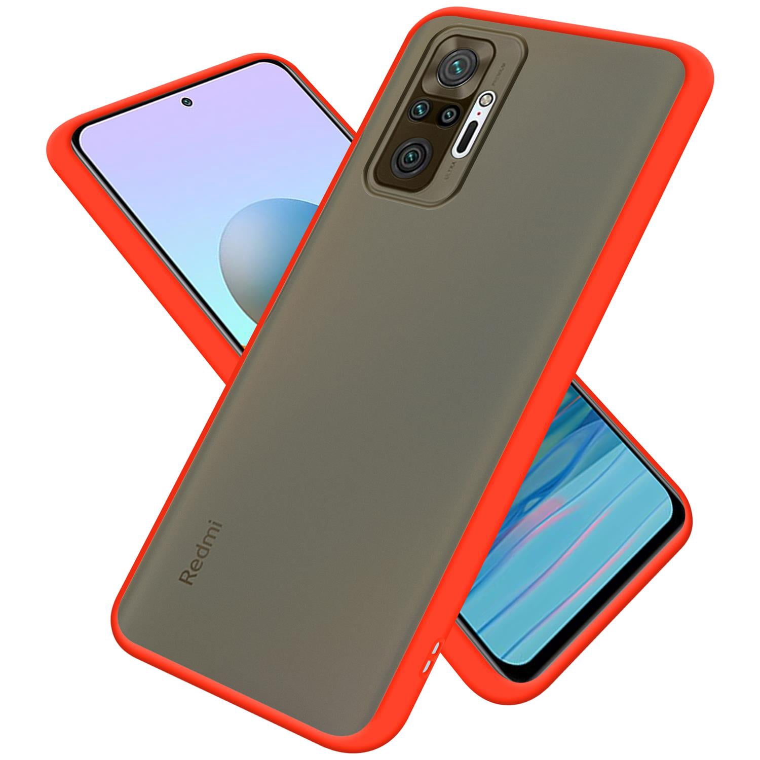 Cadorabo Case for Xiaomi RedMi NOTE 10 PRO in Frosted Red - Black Keys ...
