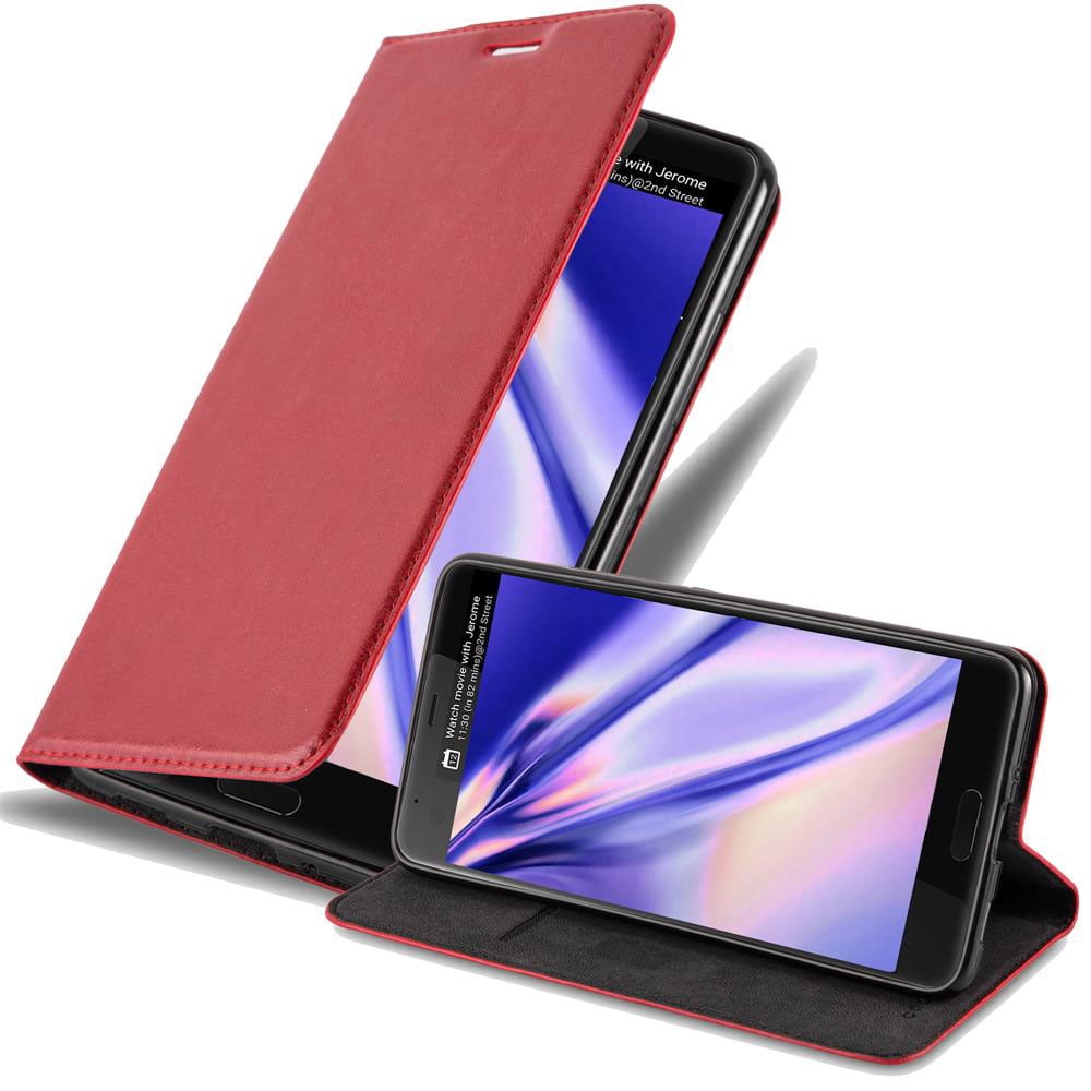 Cadorabo Cover for HTC U ULTRA Case in APPLE RED with magnetic closure ...