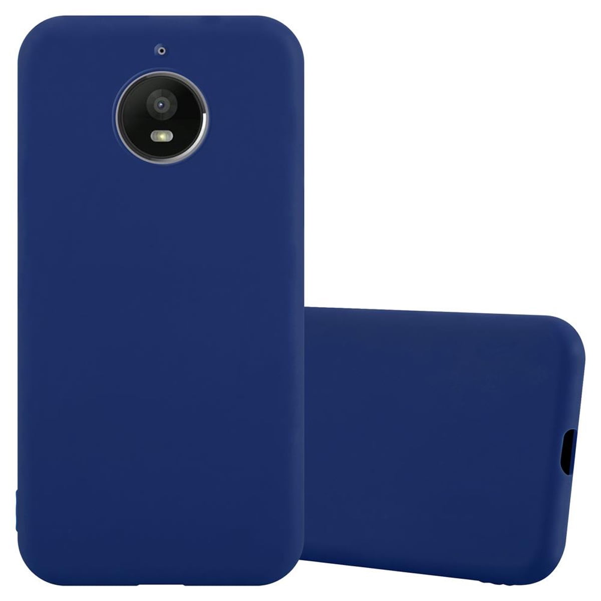 Cadorabo Cover for Motorola MOTO E4 PLUS Case in CANDY DARK BLUE TPU ...