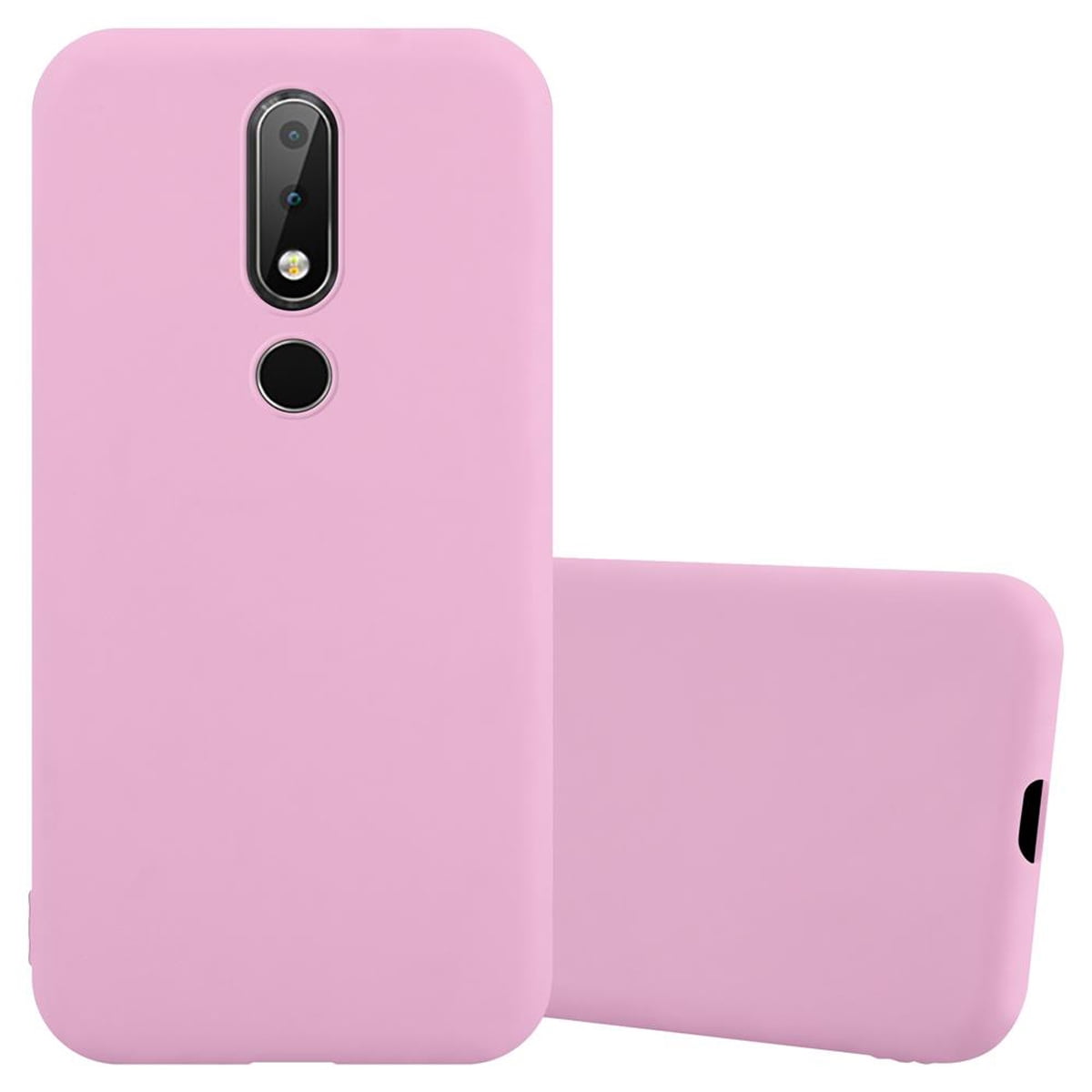 Cadorabo Cover for Nokia 6.1 PLUS / X6 Case in CANDY PINK TPU silicone ...