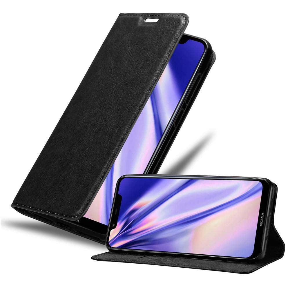 Cadorabo Cover for Nokia 7.1 PLUS / X7 Case in NIGHT BLACK with magnetic closure - Walmart.com