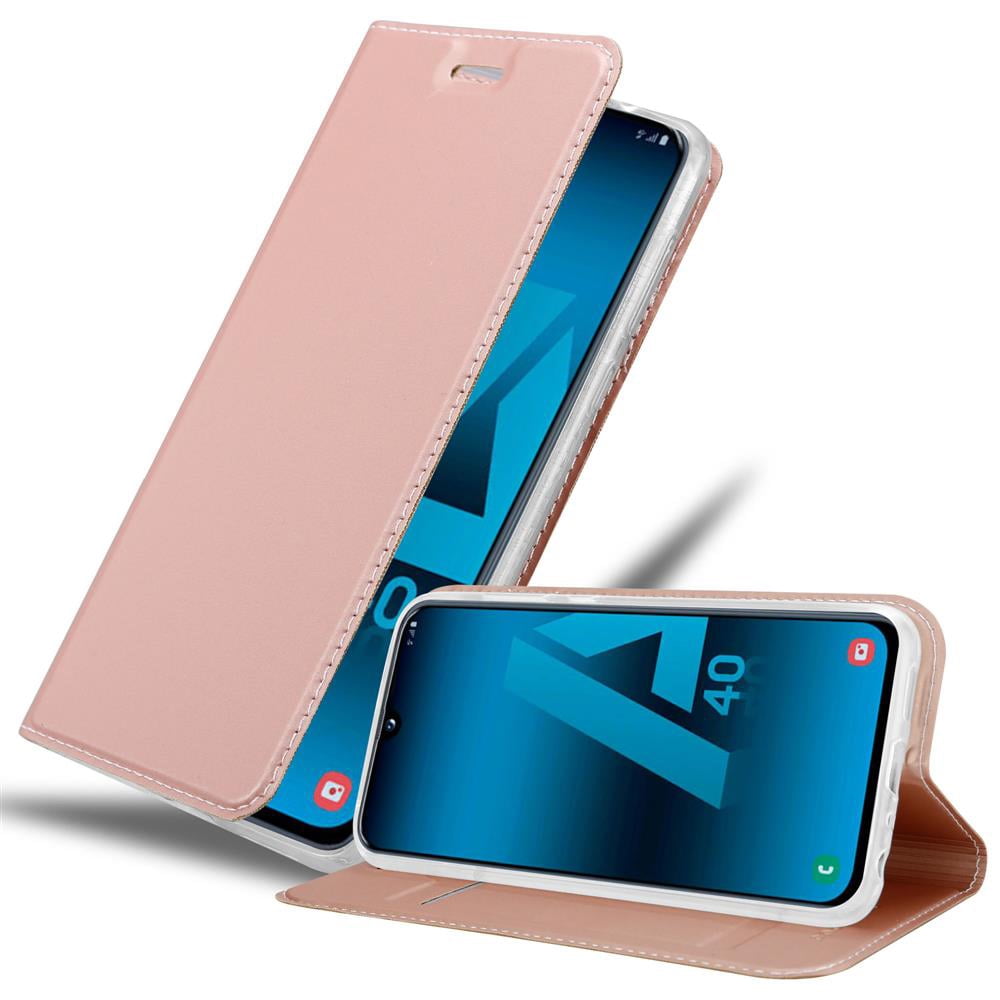 Cadorabo Cover for Samsung Galaxy A40 Case in CLASSY ROSÉ GOLD magnetic ...
