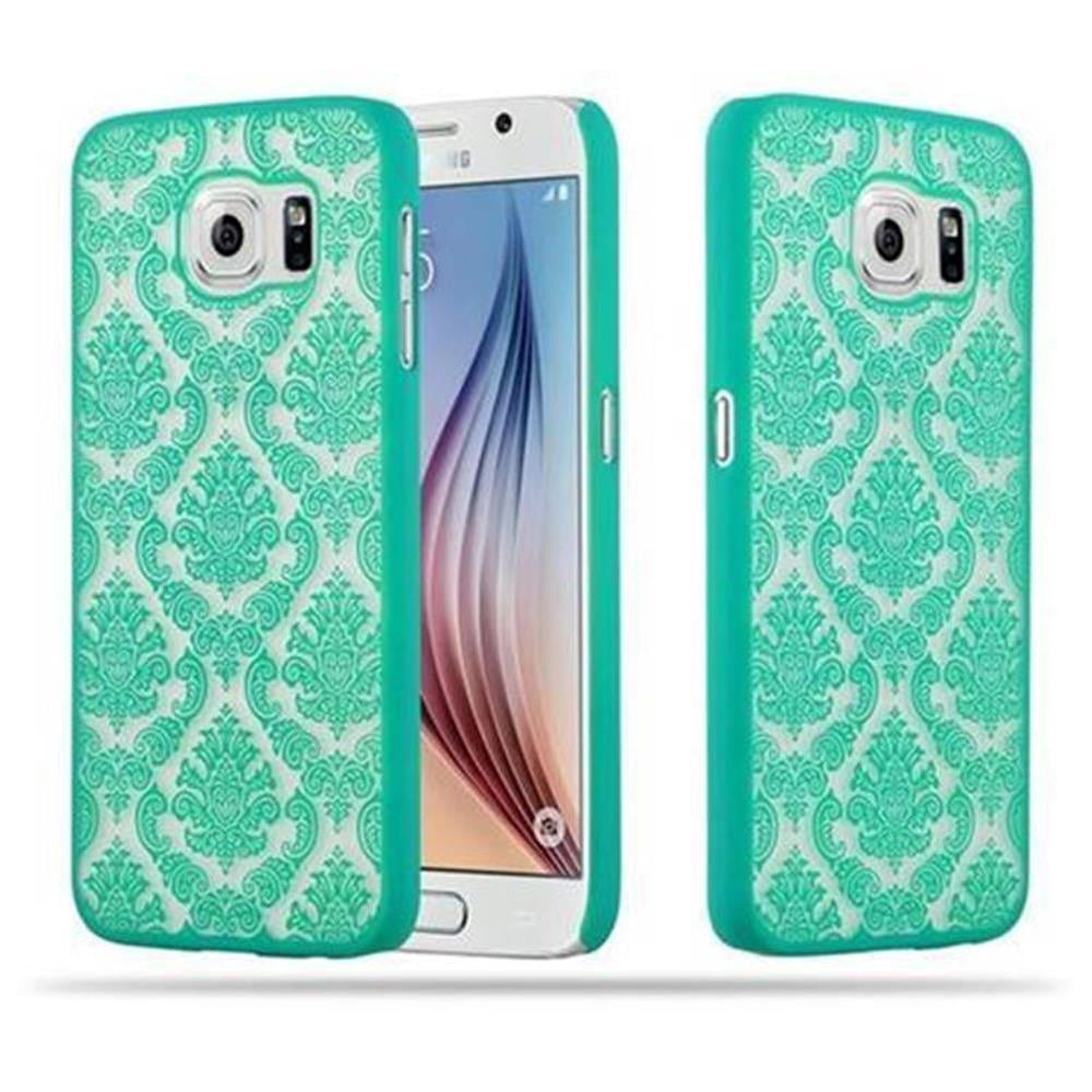 Cadorabo Hard Case for Samsung Galaxy S6 in GREEN - Flower Paisley ...