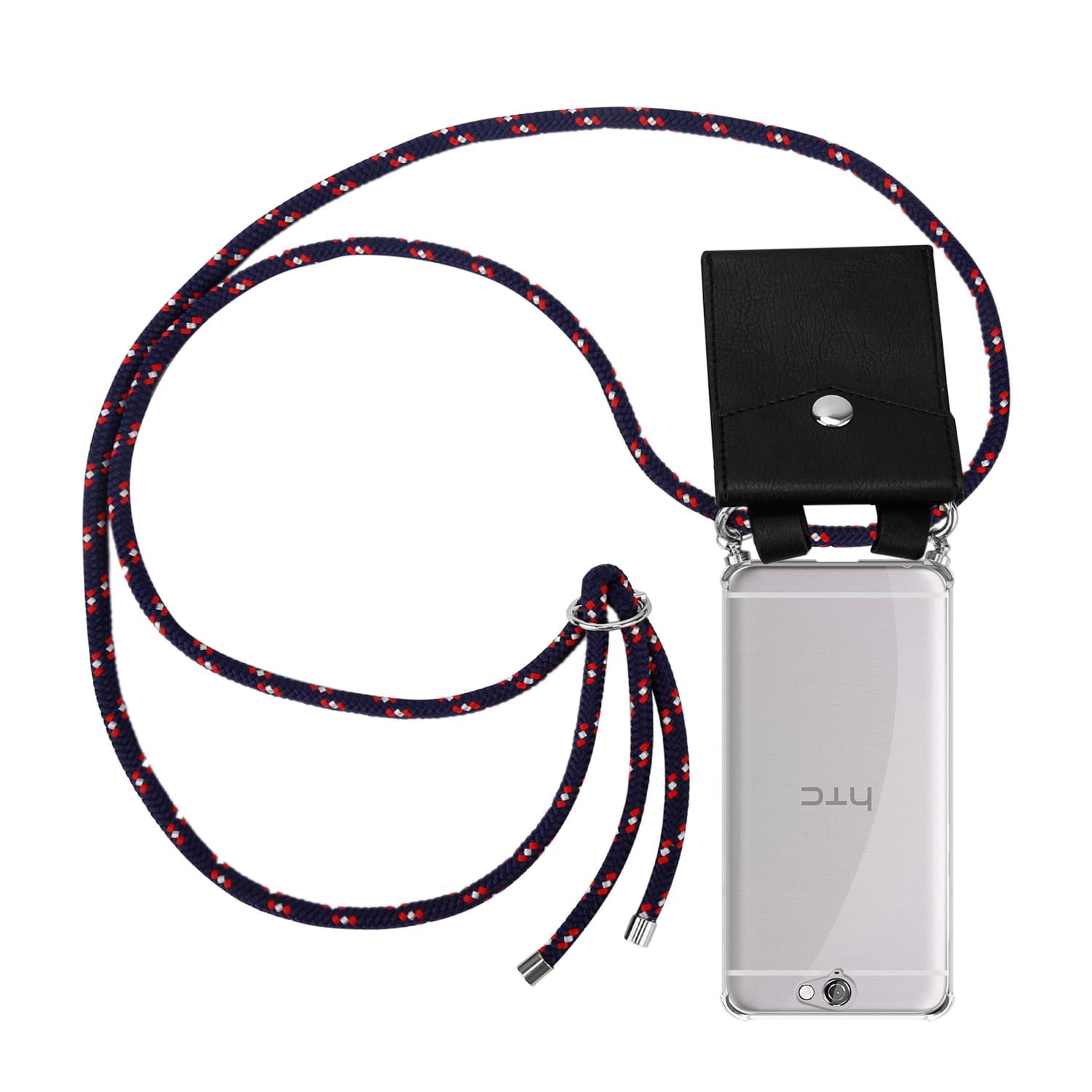 Cadorabo Phone Chain for HTC ONE A9 Cover in BLUE RED WHITE DOTS with ...