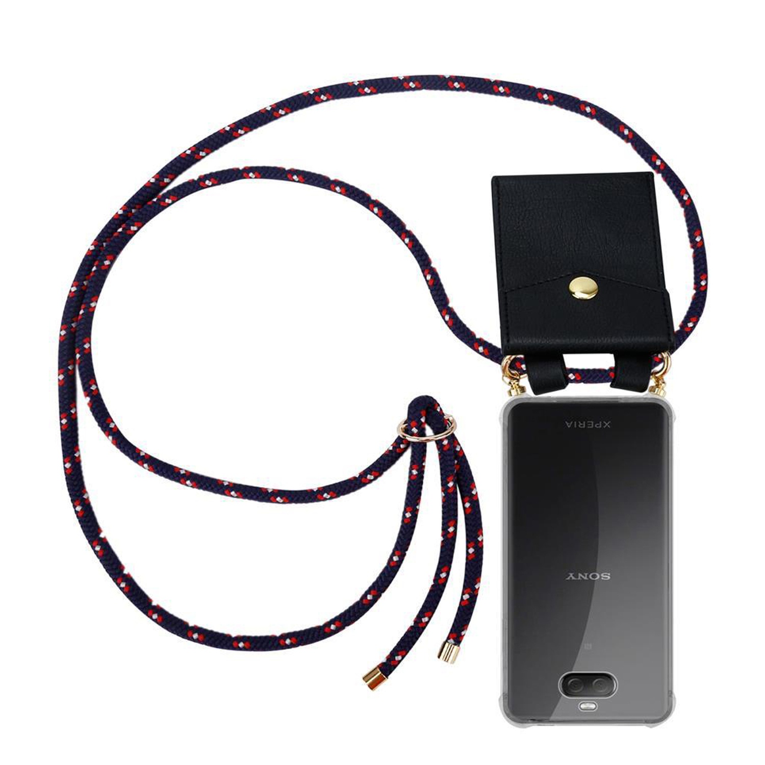 Cadorabo Phone Chain for Sony Xperia 10 PLUS Case in BLUE RED WHITE ...