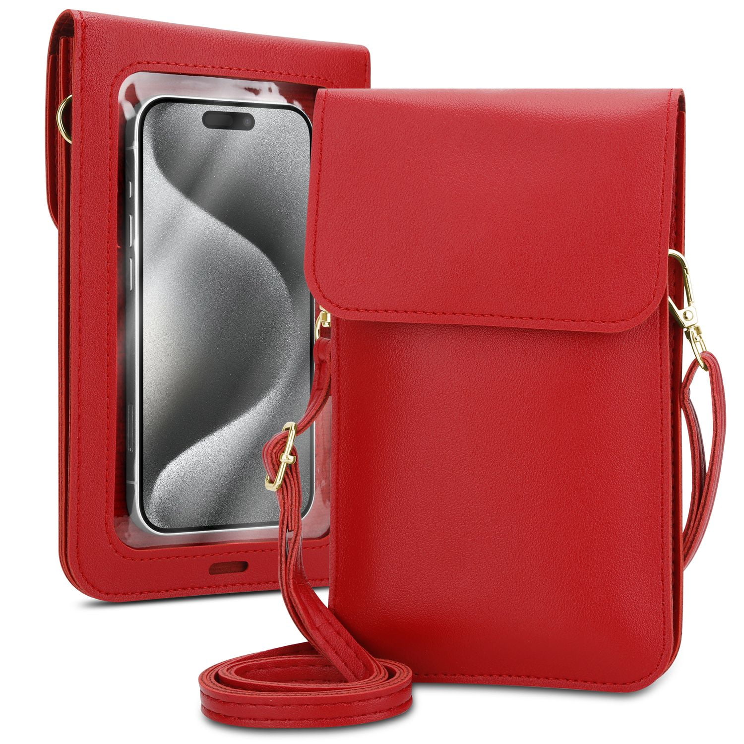 Cadorabo Shoulder Bag Case for Apple iPhone 13 PRO MAX Cover in RED ...