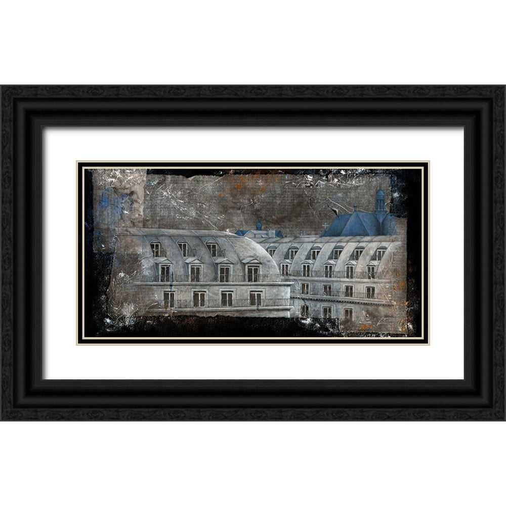 Cadoret, Virginie 18x11 Black Ornate Wood Framed with Double Matting ...