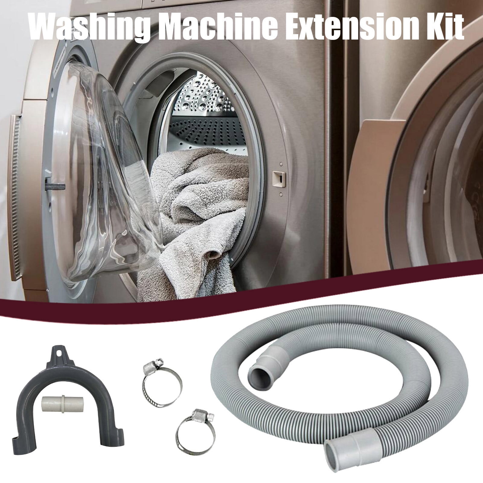 Cadorn 2m Washing Machine Extension Hose Kit, Flexible Plastic Pipe ...