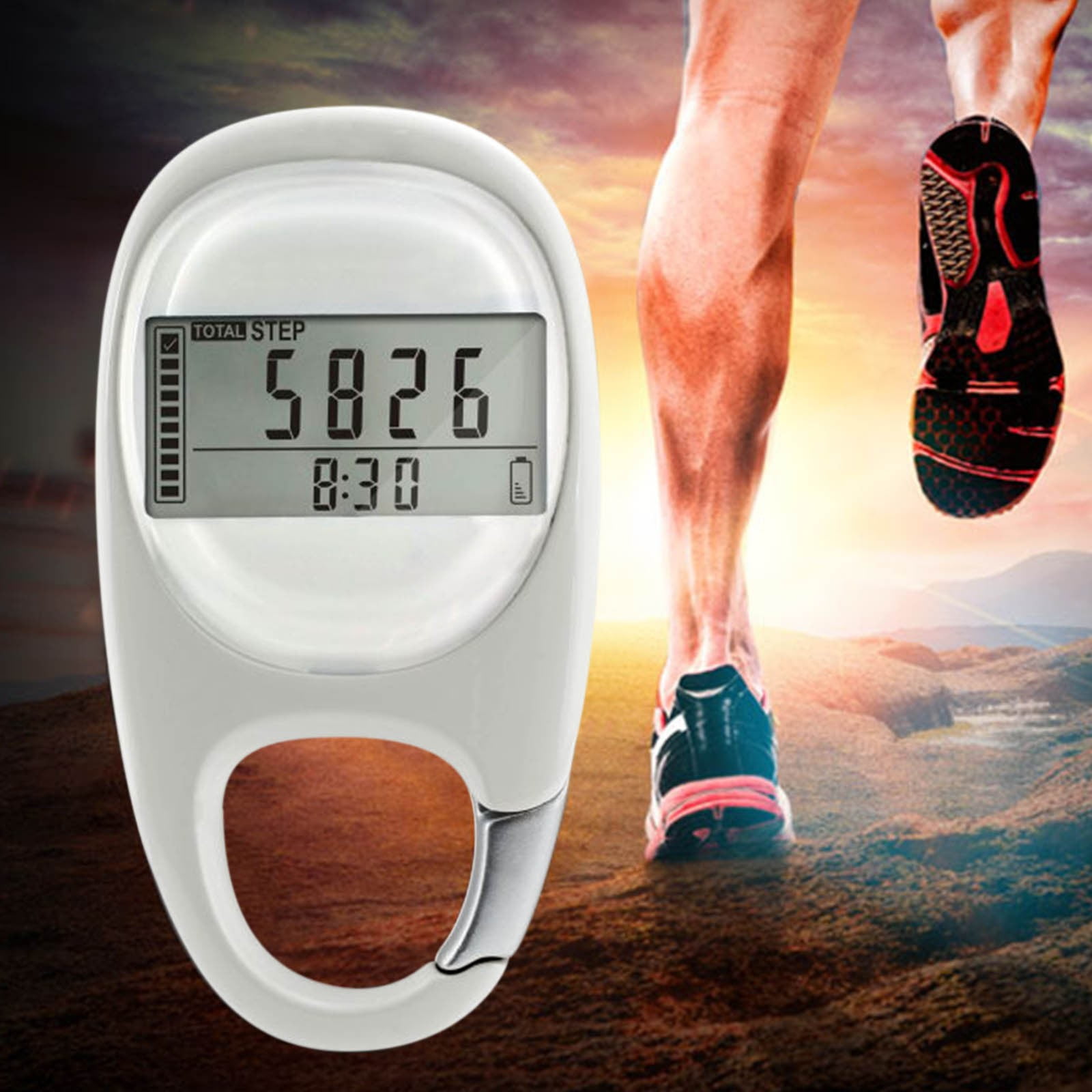 Cadorn 3D Pedometer with Carabiner Clip - Daily Step Monitor for ...