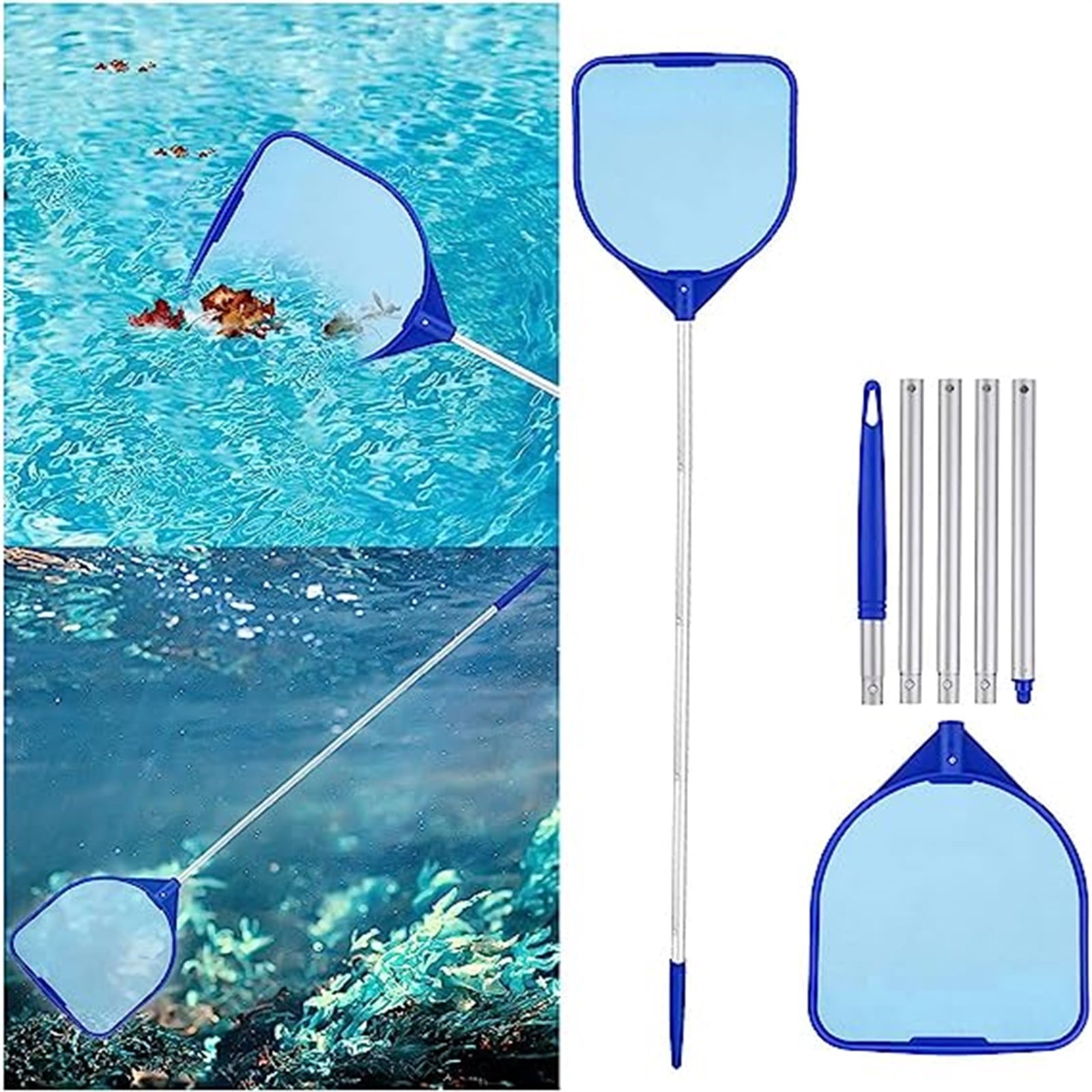 Cadorn 5 - Section Pole Shallow Water Leaf Skimmer Net & Cleaning Kit ...