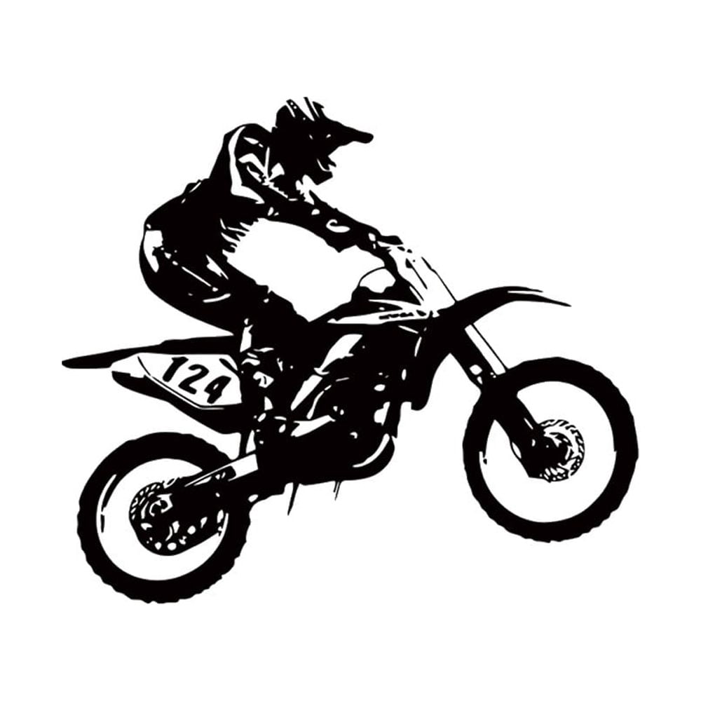 Cadorn 53cm*60cm Motorbike Motocross Wall Stickers - Black Removable ...