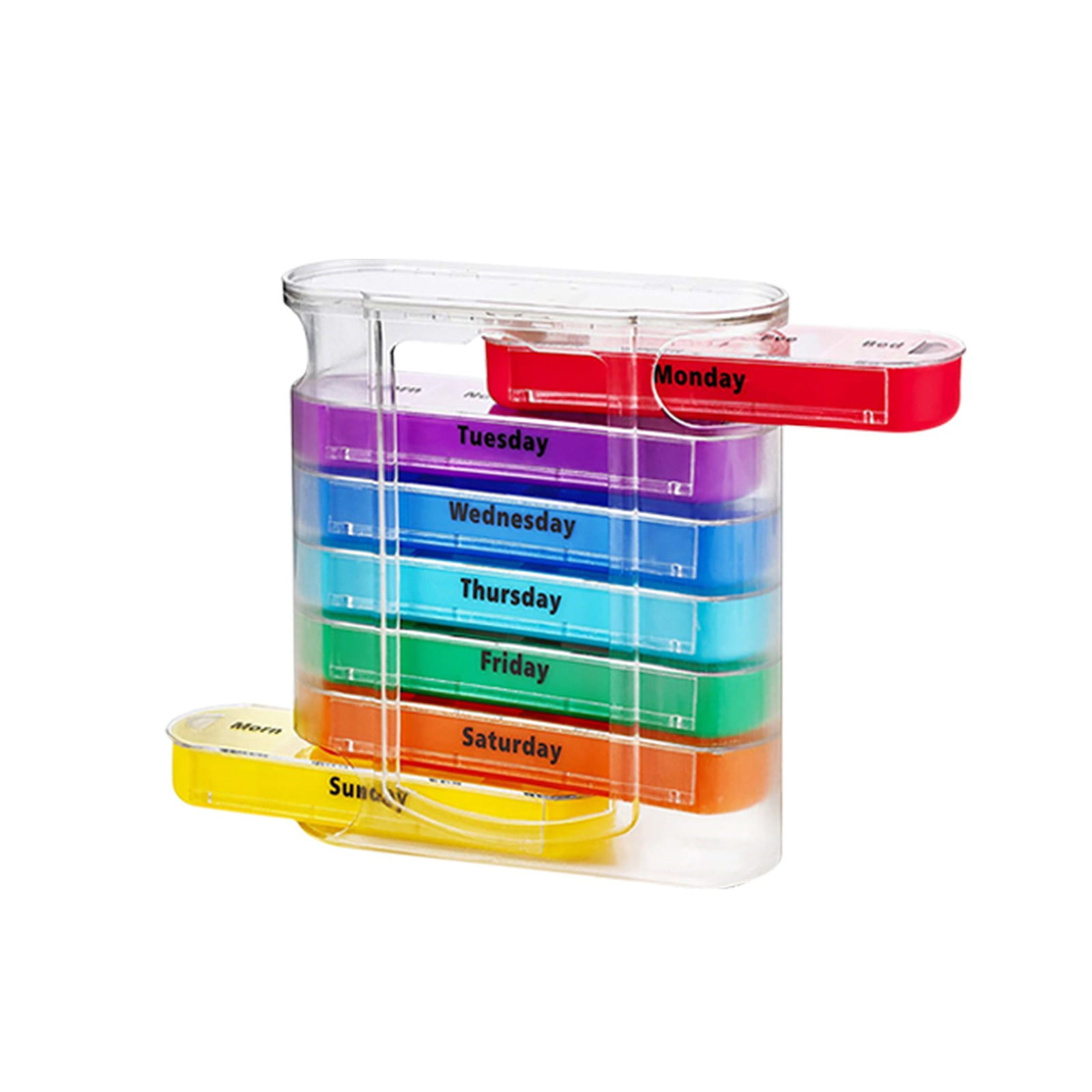 Cadorn 7-Day Portable Plastic Drawer Organizer with 28 Compartments ...