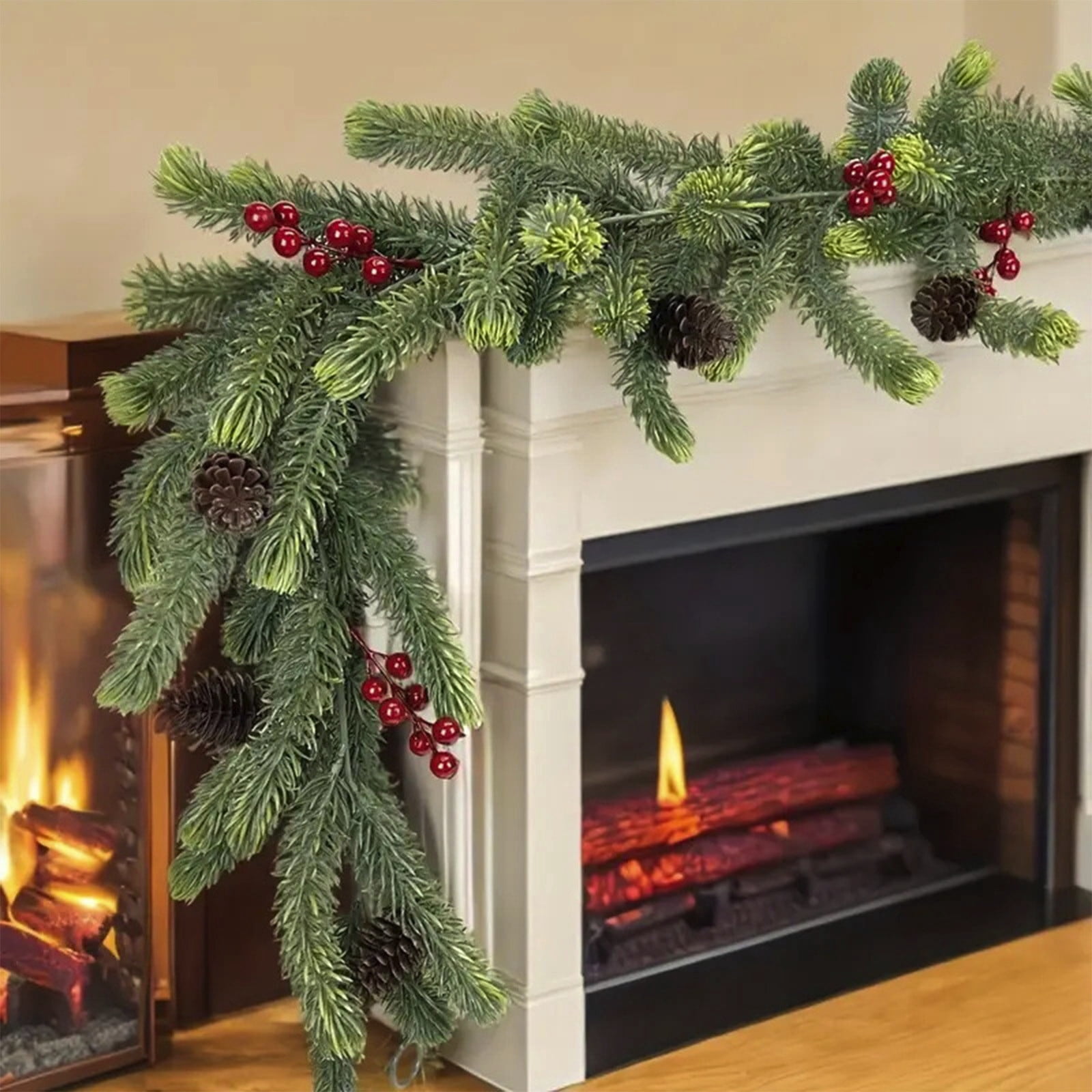 Cadorn 73 Inch Christmas Vine Wreath, Natural Vine Holiday Decorations ...
