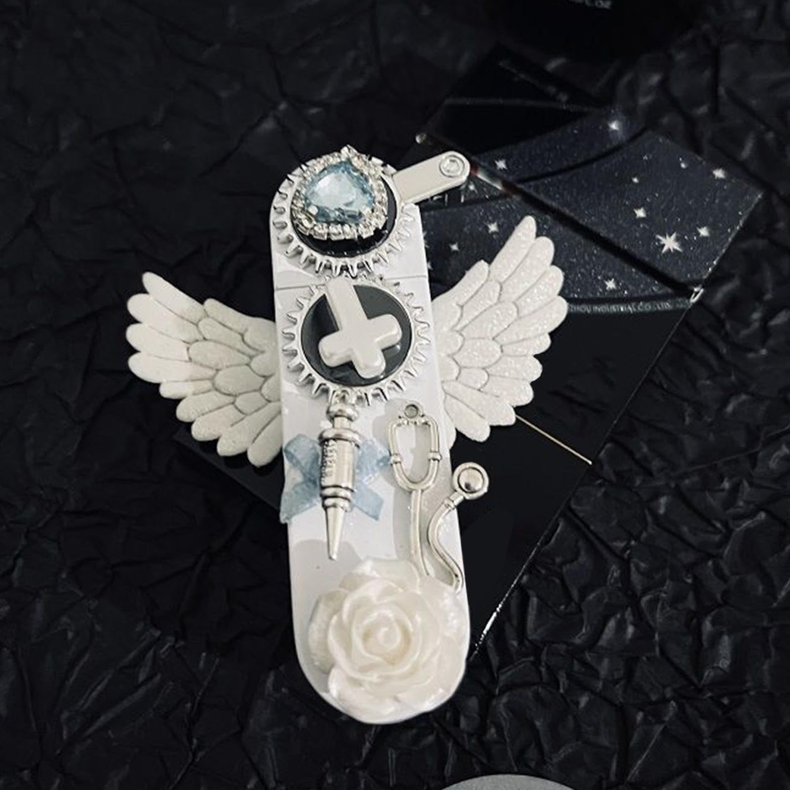 Cadorn Angel Wing Pure White Gear Lighter | Holy Aesthetic, Pink Flame ...