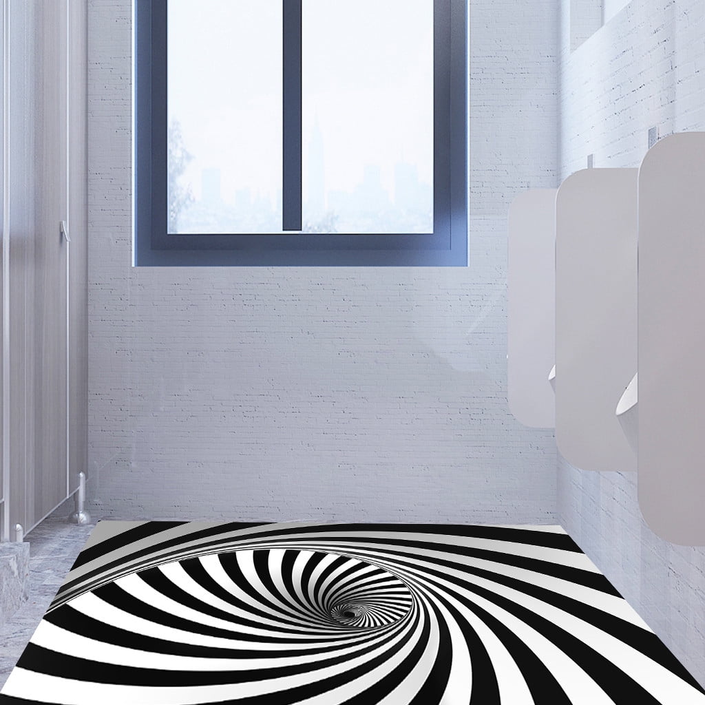 Cadorn Black & White Interlaced 3D Vortex Floor & Wall Stickers – Home ...
