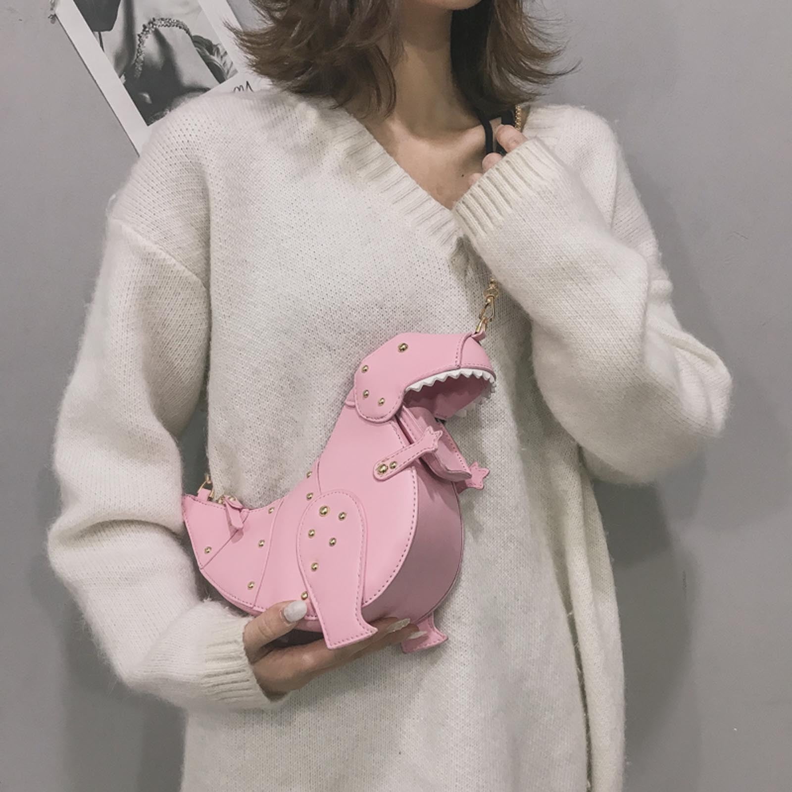 Cadorn Canvas Cartoon Dinosaur Crossbody Bag Cute 3D Animal Print ...