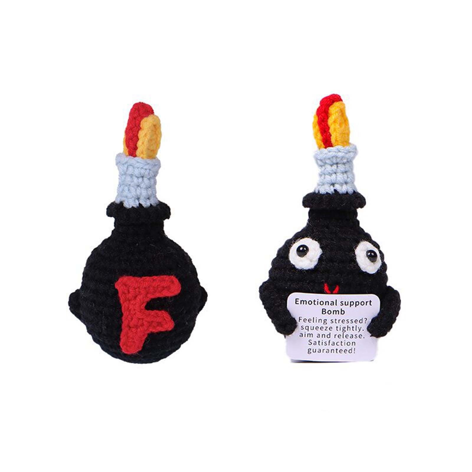 Cadorn Crochet Emotional Support Bomb with Positive Affirmation Cards ...