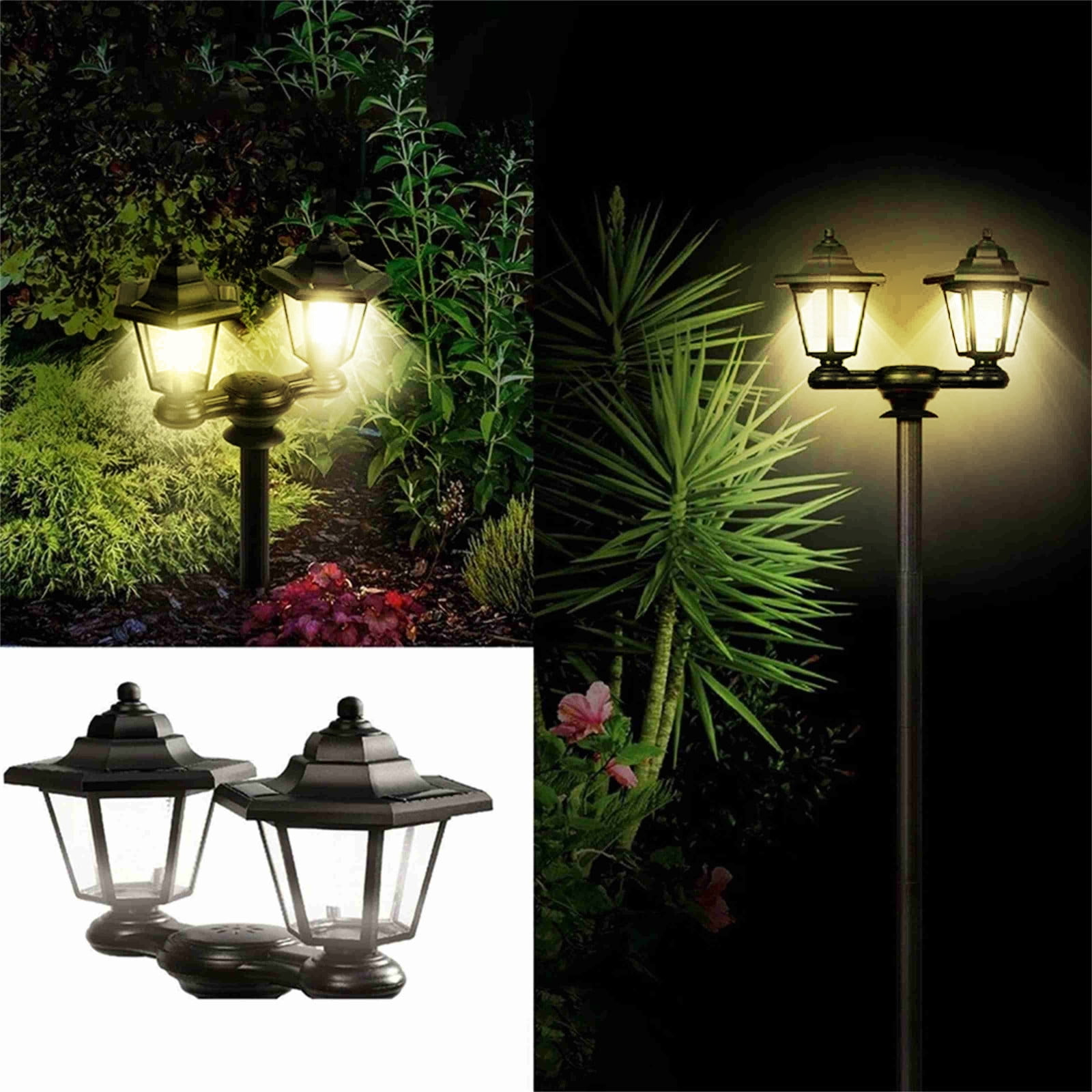 Cadorn Double - Headed Solar Hexagonal Ground - Insert Lamp (Warm Light ...