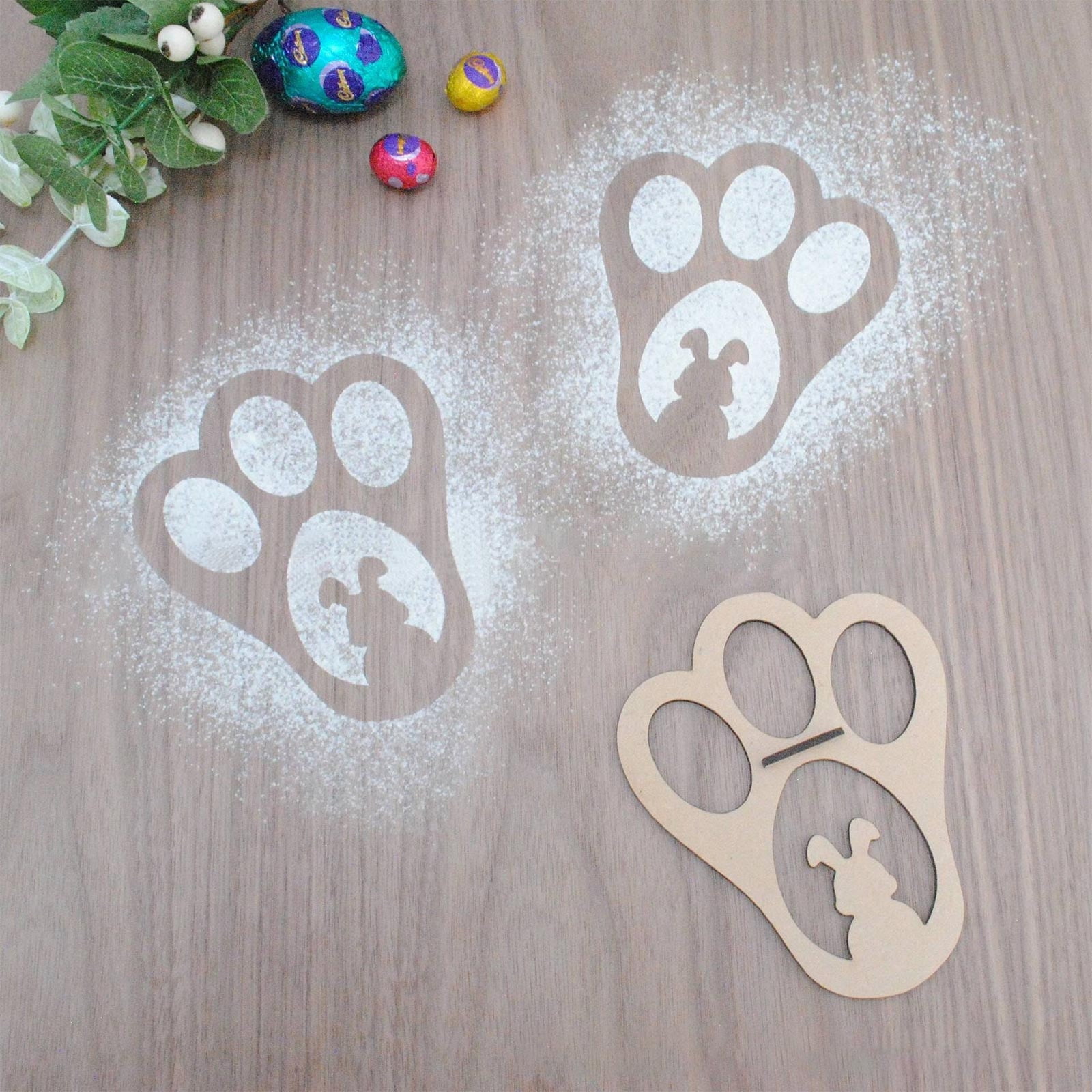 Cadorn Easter Bunny Footprint Wooden Scene Decor Prop – Easter Spray ...