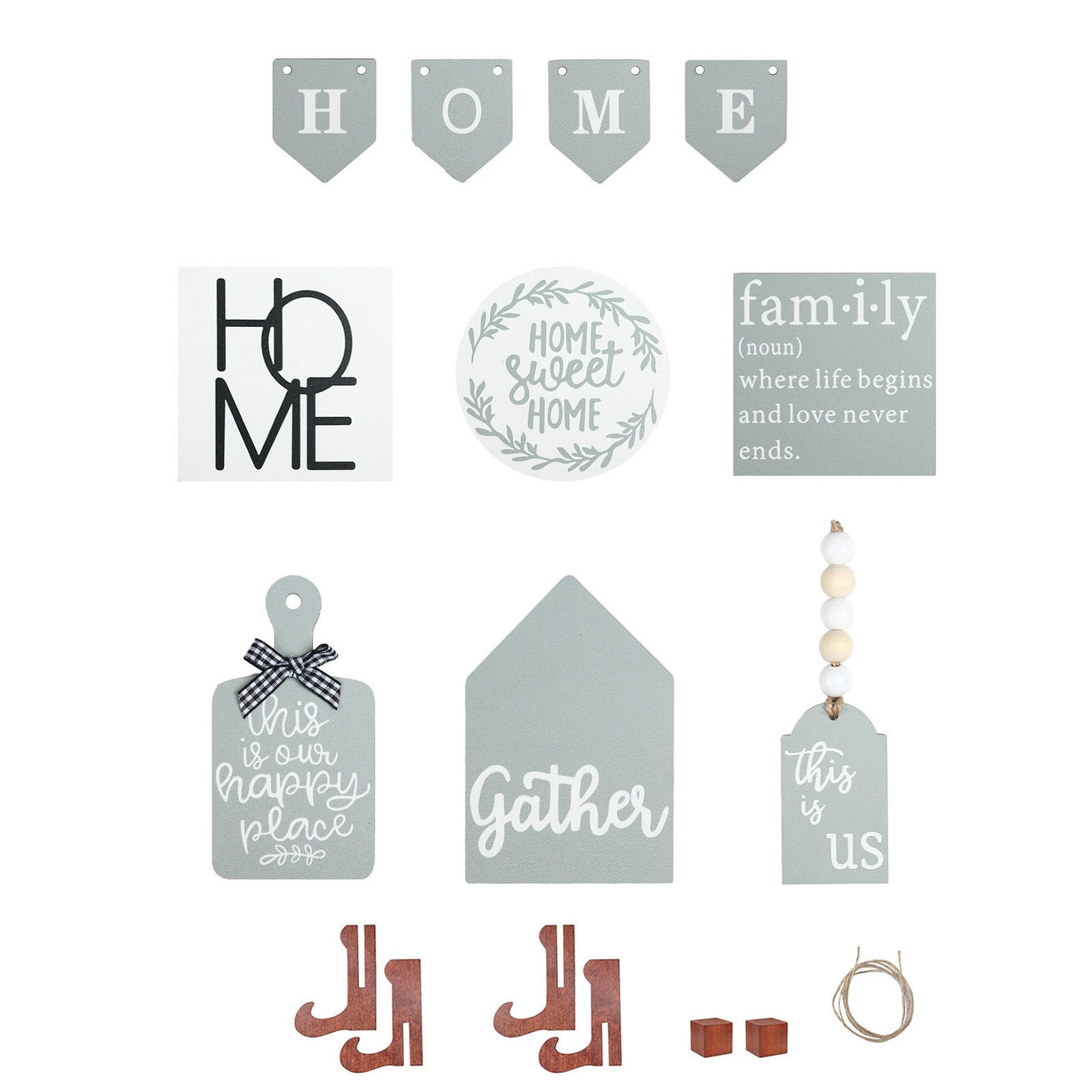 Cadorn HOME Farm Happiness Home Style Layered Tray Decor Set – Wooden ...