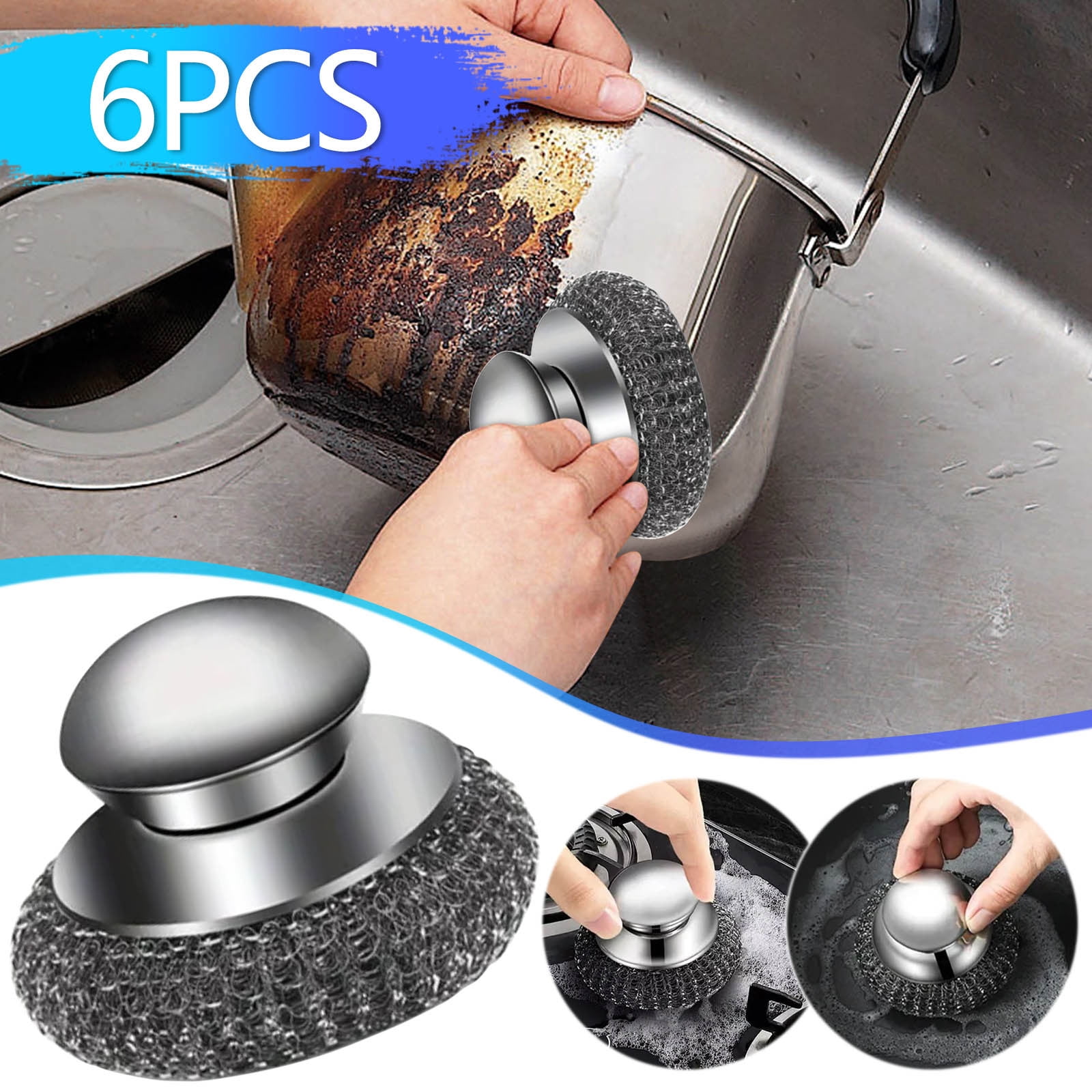 Cadorn Household Cleaning Ball Set - Stainless Steel Scrubbers, Sponges ...