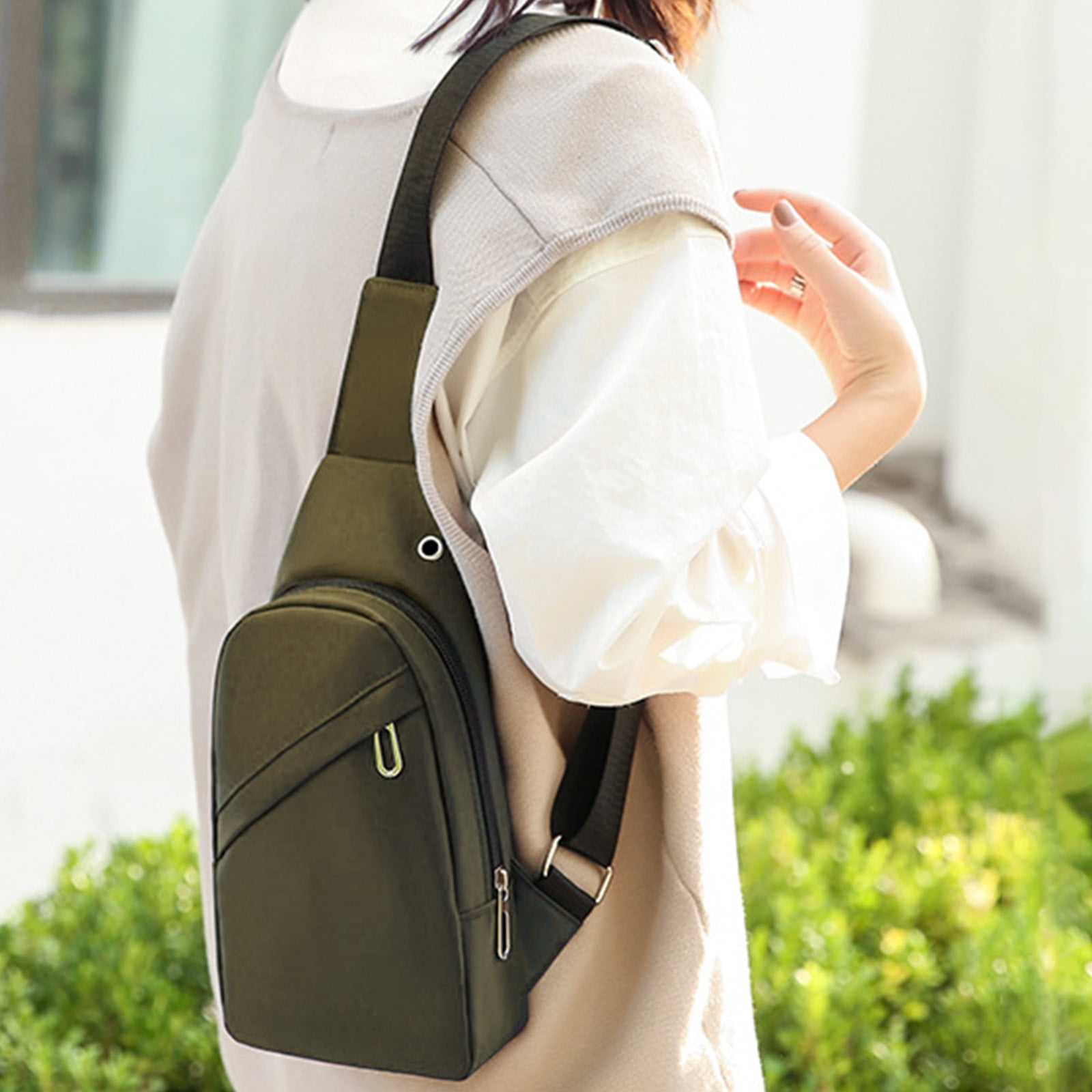 Cadorn Nylon Chest Bag for Men with Headphone Hole Multi-functional ...