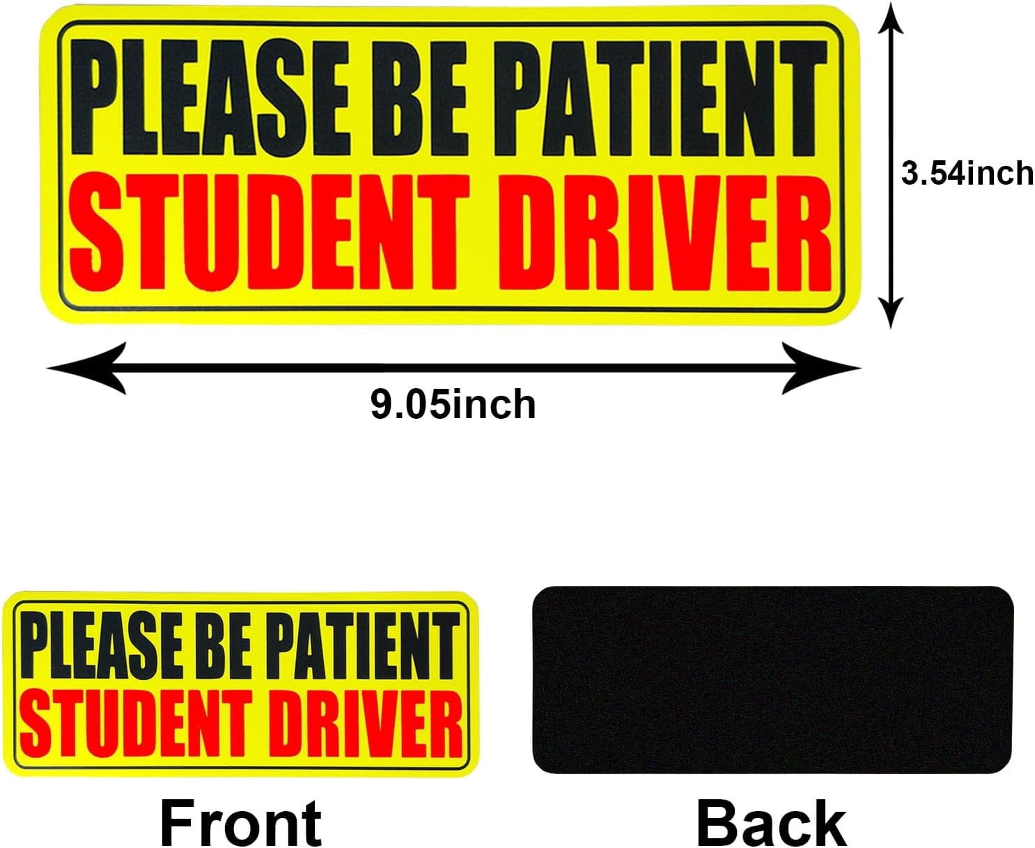 Cadorn Please Be Patient Student Driver" Reusable Magnetic Reflective ...