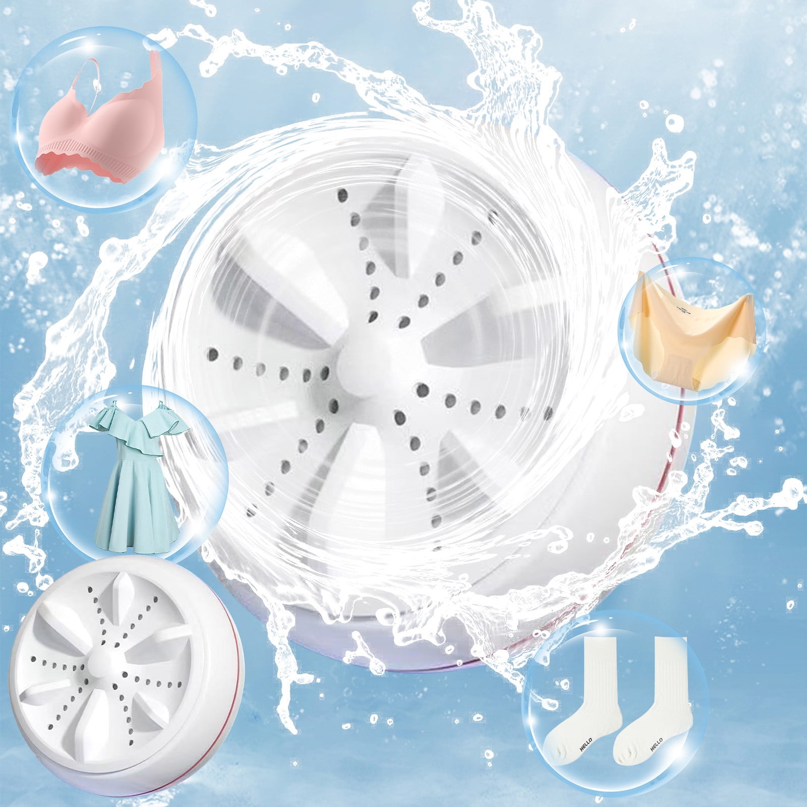 Cadorn Portable Turbo Mini Washing Machine - USB - Charged Turbine ...