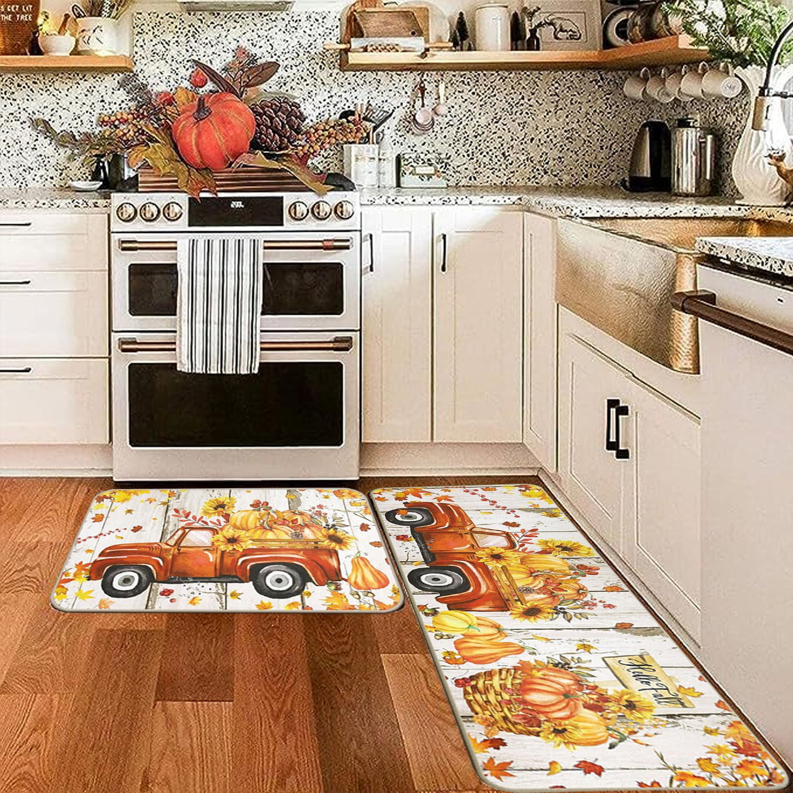 Cadorn Thanksgiving Halloween Kitchen Floor Mats 2-Pack, Durable ...
