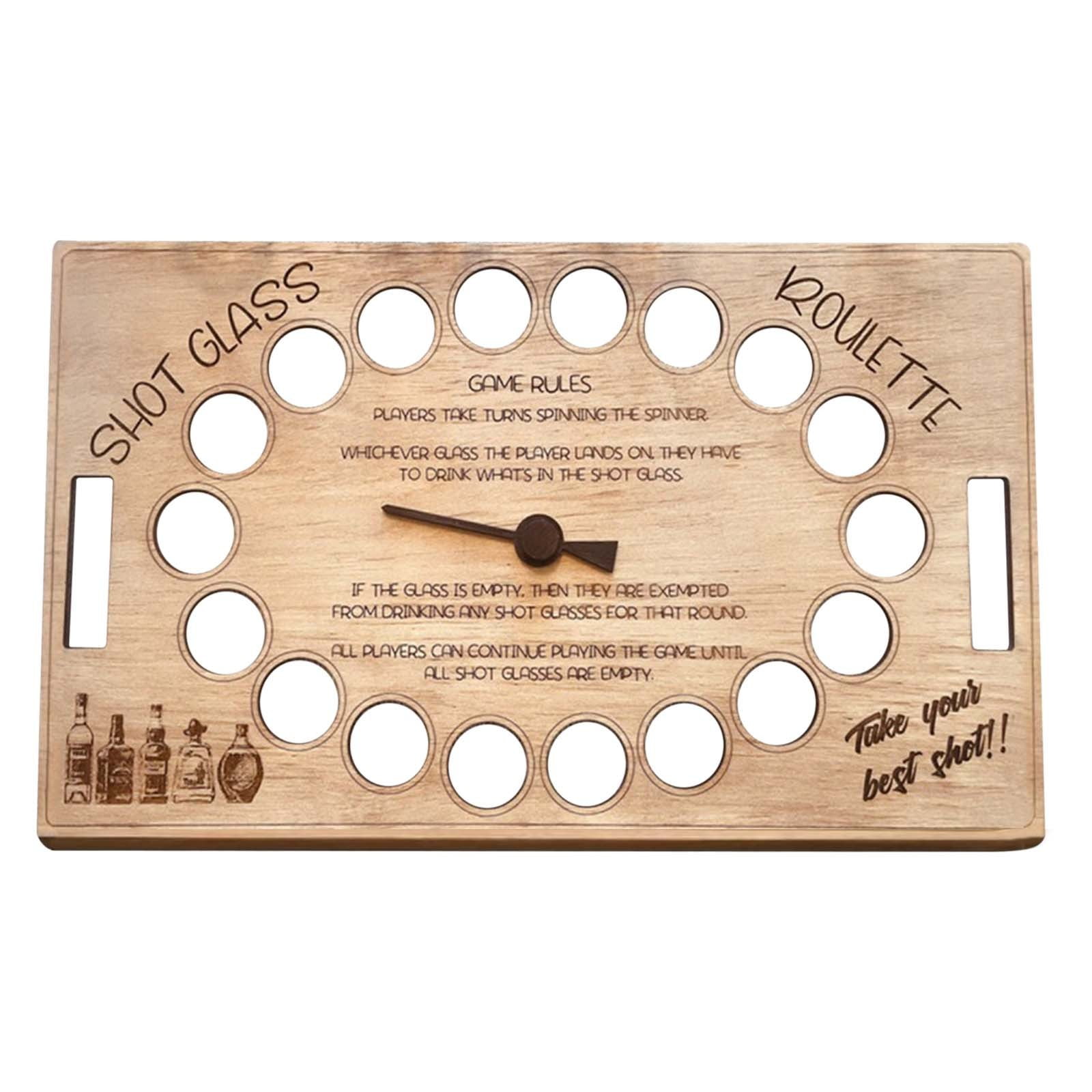 Cadorn Wooden Shot Glass Roulette Game Board – Interactive Party Wine ...
