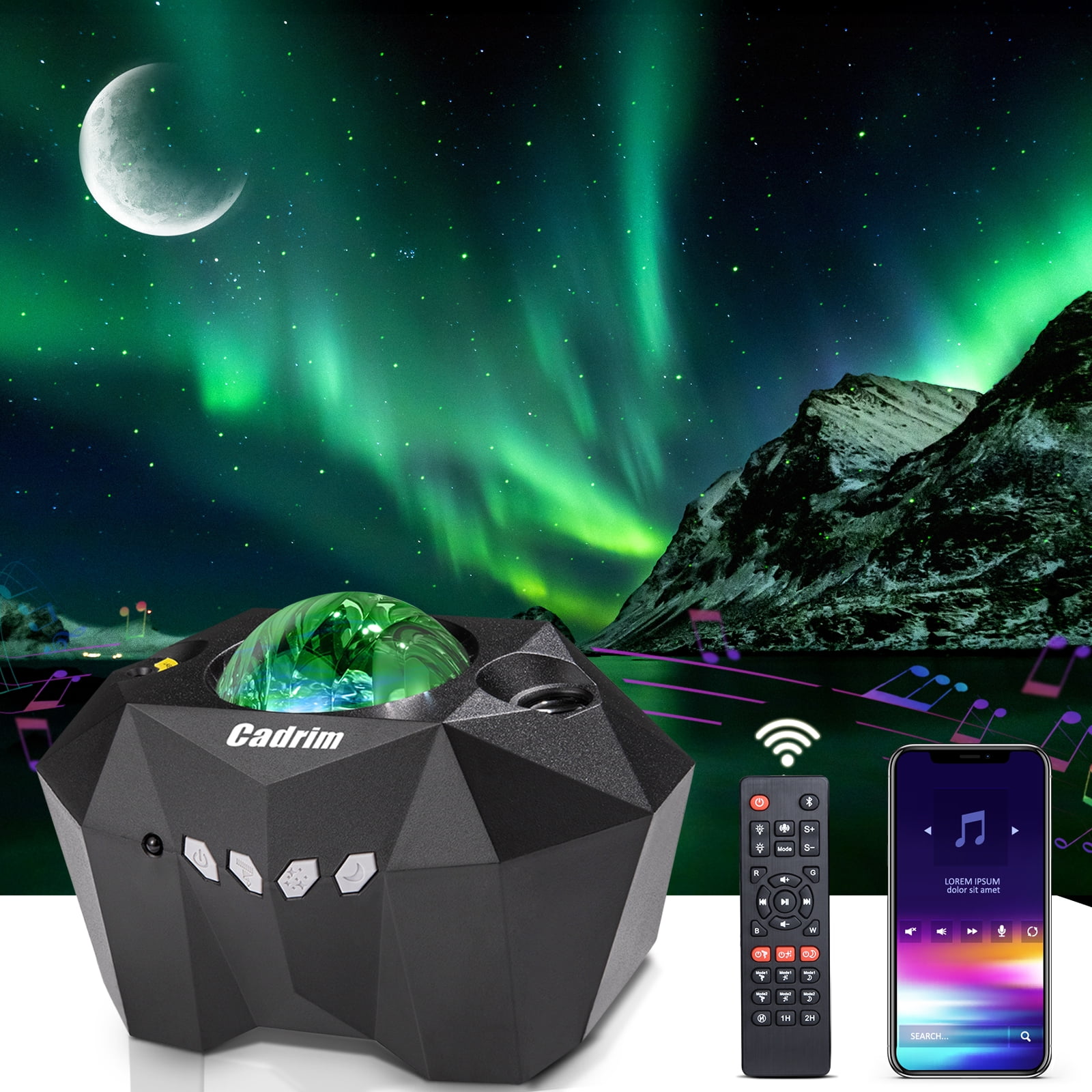 Cadrim Ceiling Projector, 3 in 1 Northern Lights Star Projector, LED ...
