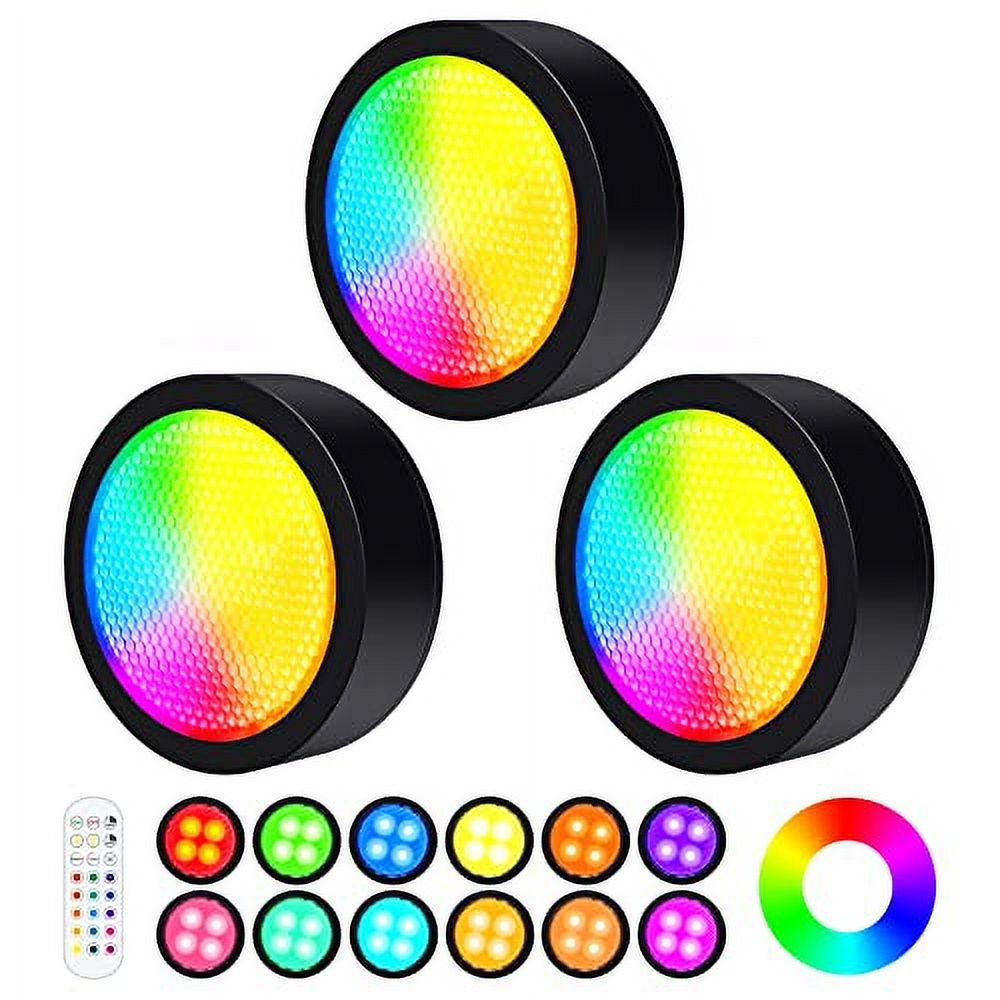 Bell+Howell Color Changing Swivel LED Lights Under Cabinet Lights 3 Pcs ...