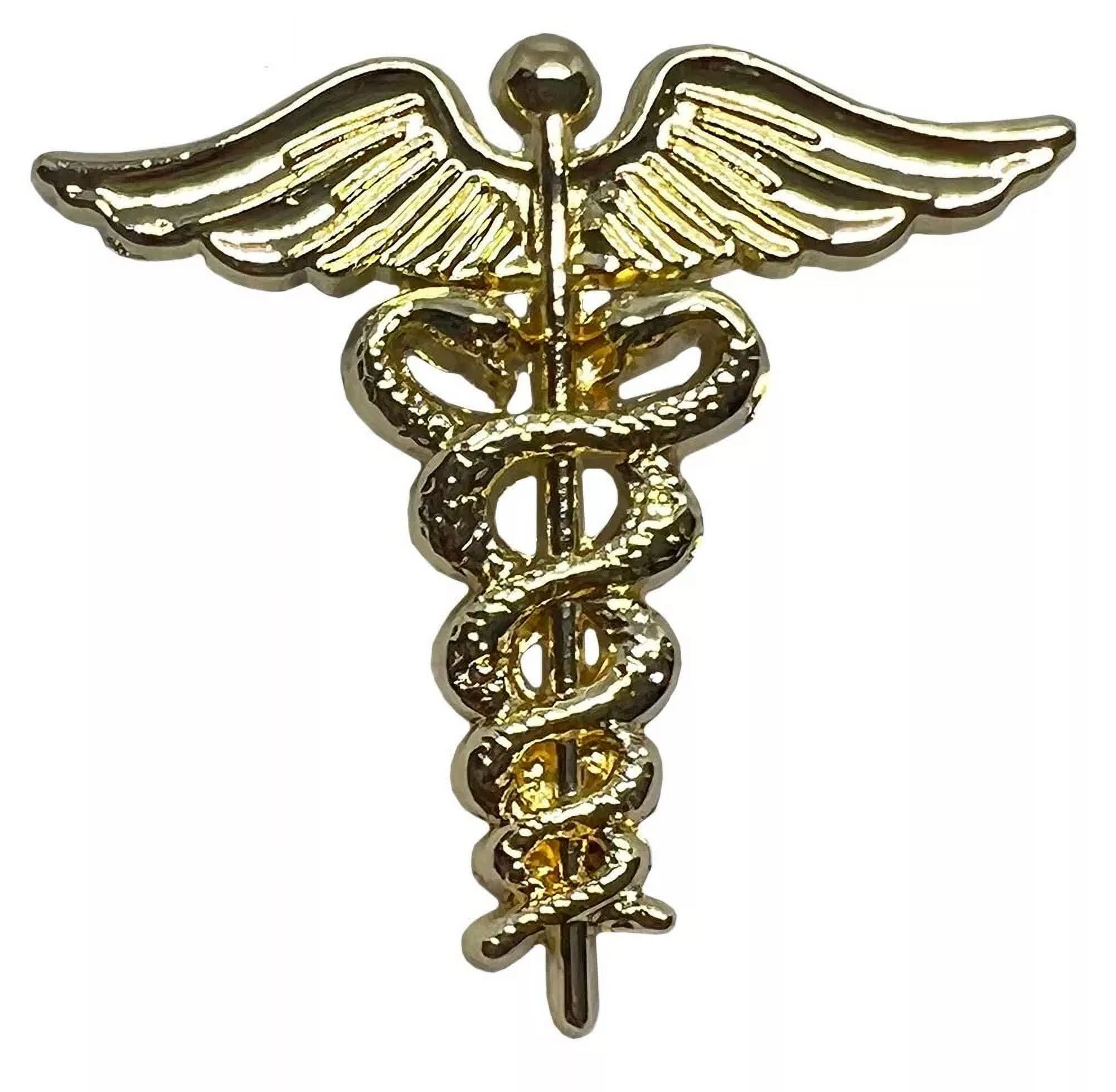 Caduce Medical Symbol Staff Gold Colored Hat Cap Lapel Pin - Walmart.com