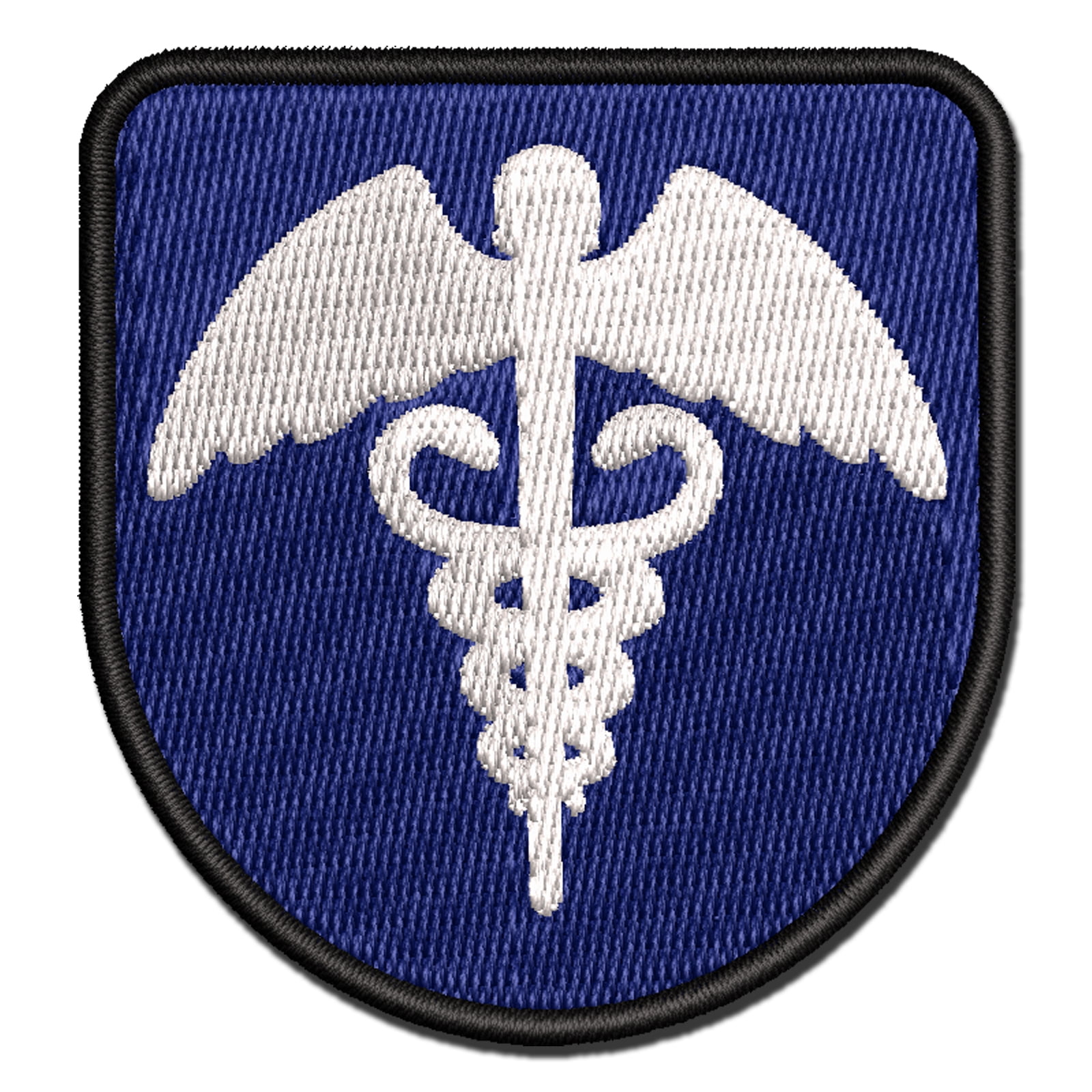 Caduceus Health Medical Symbol Applique Multi-Color Embroidered Iron-On Patch - 2.0 Inch Mini ...