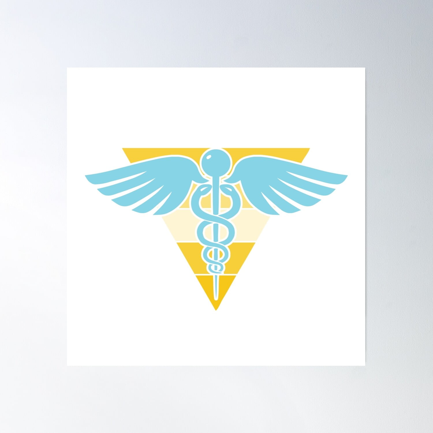 Caduceus, Hero Wings - Blue And Gold Triange Poster Wall Art, Modern ...
