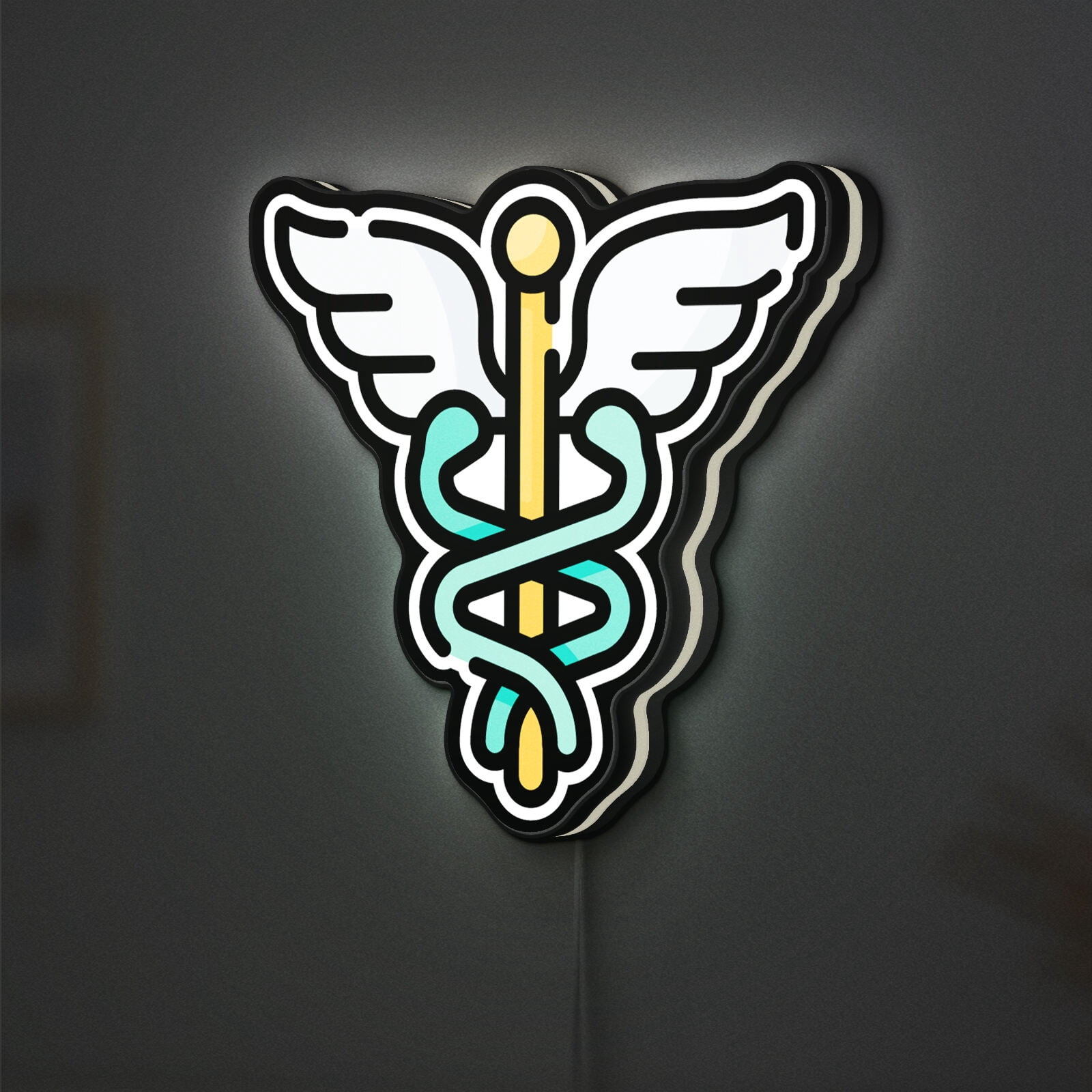 Caduceus Medical Symbol 3D Novelty Light Box, Greek Mythology Inspired ...